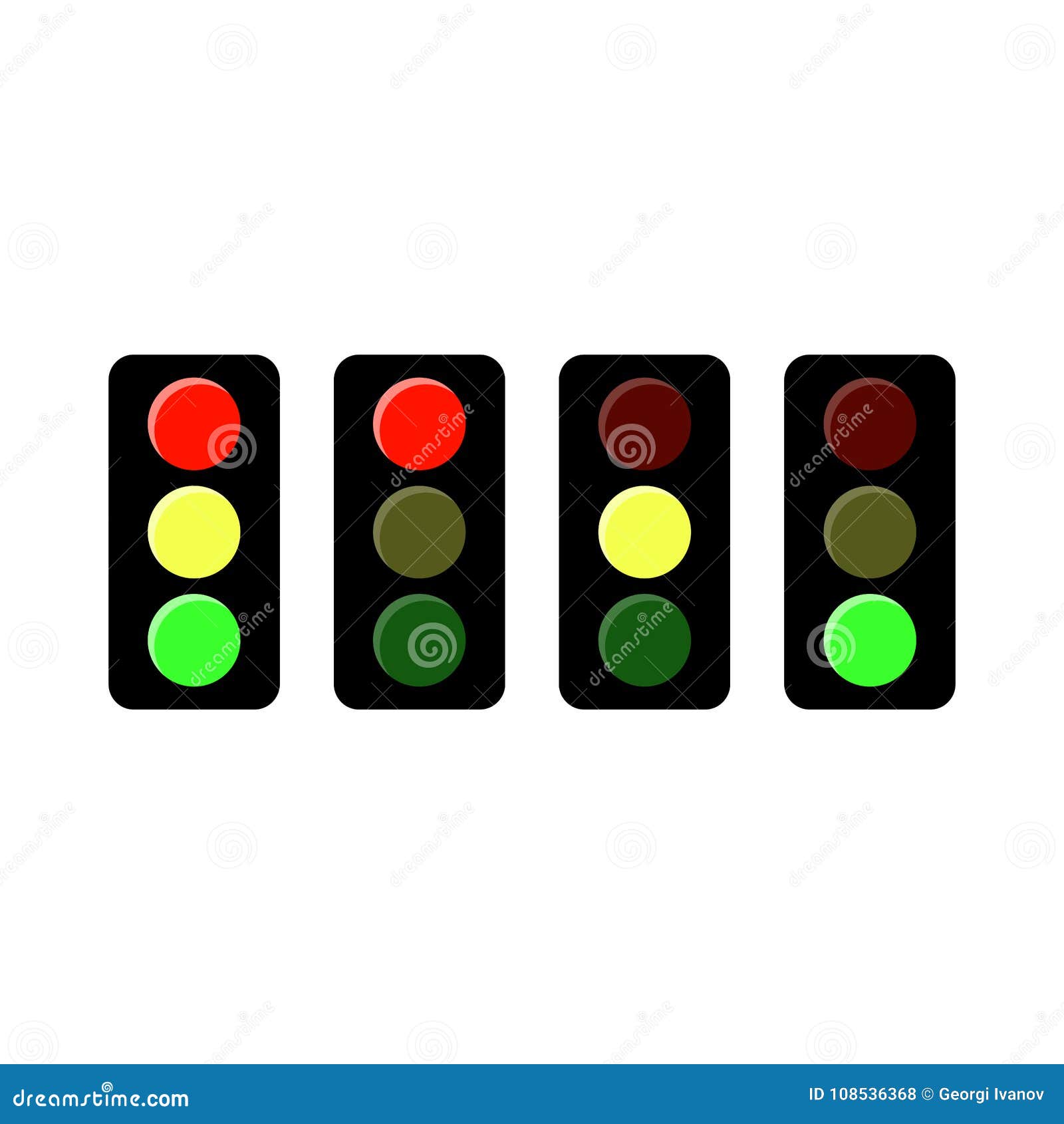 Traffic Light Icon. Three Frame Animation. Stock Vector - Illustration ...