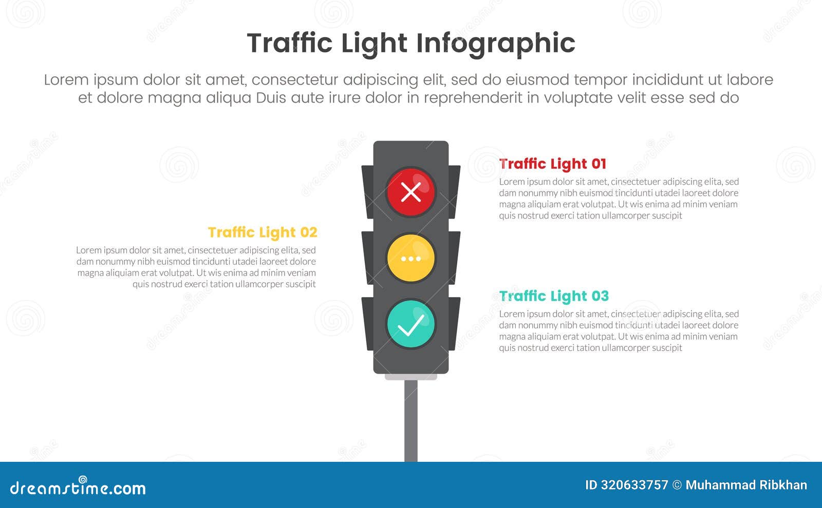Traffic Light Infographic Template Banner with Vertical Stack ...