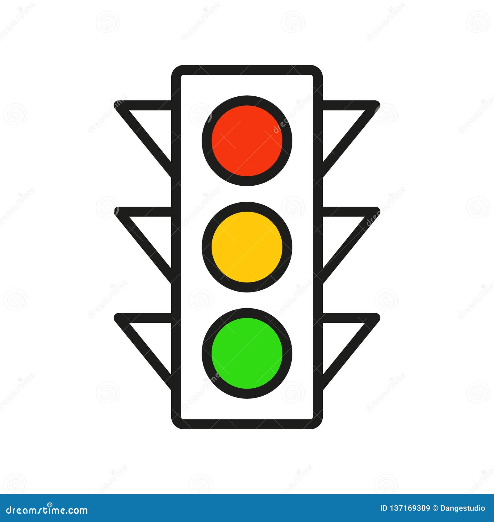 Set of Traffic Light Interface Icons Stock Vector - Illustration of ...