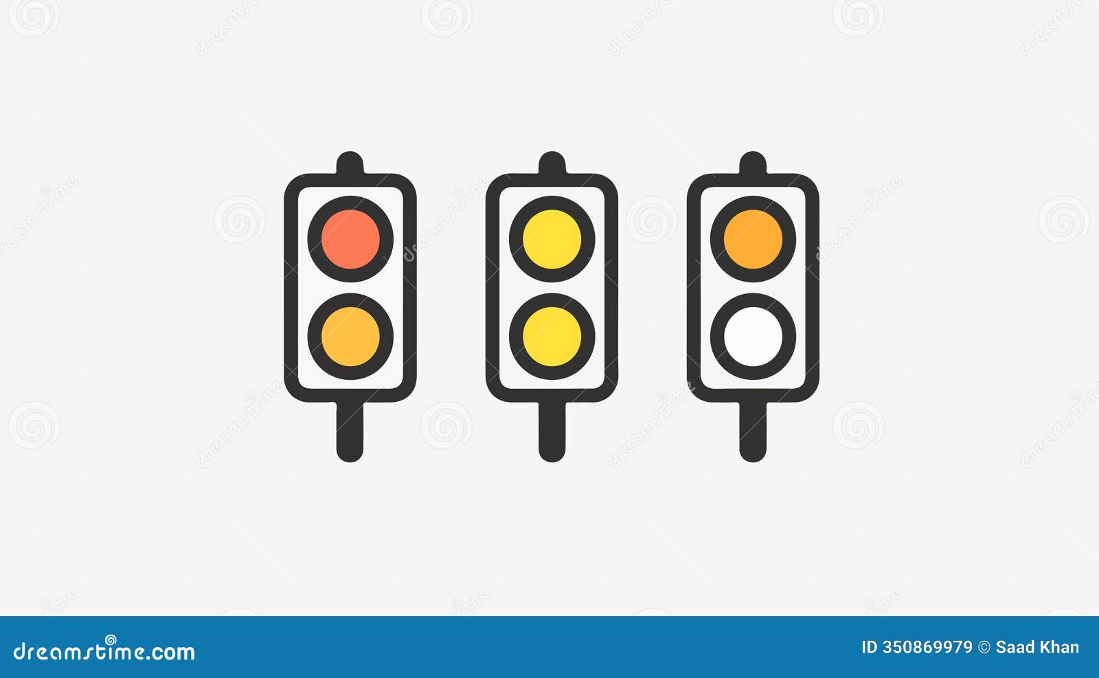 Traffic Light Outline Vector Illustration for Graphic Design Projects ...