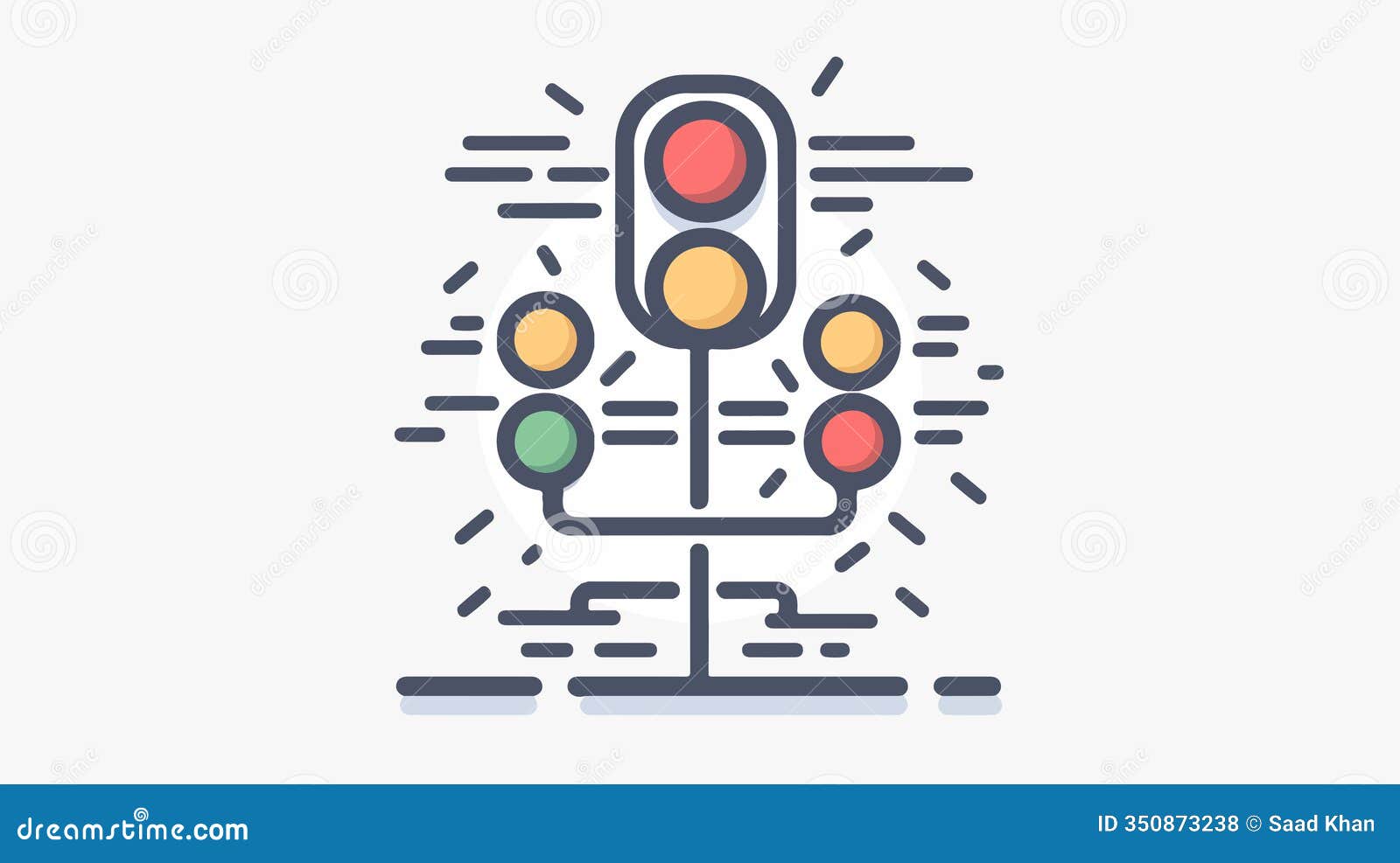 Traffic Light Outline Vector Illustration for Graphic Design Projects ...