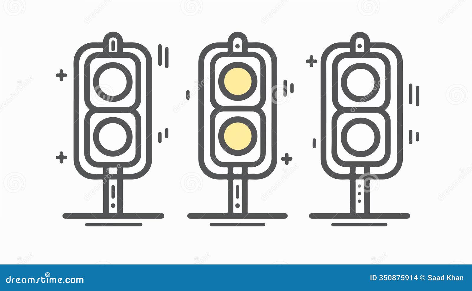Traffic Light Outline Vector Illustration for Graphic Design Projects ...