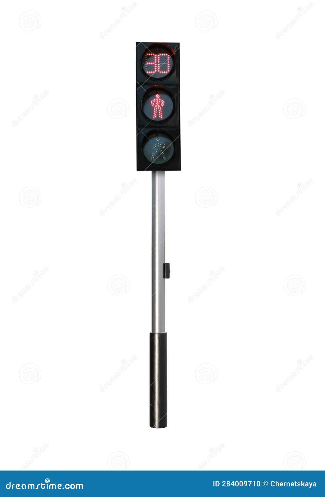 Pedestrian Signals On Traffic Light Pole. Pedestrian Crossing Sign For ...