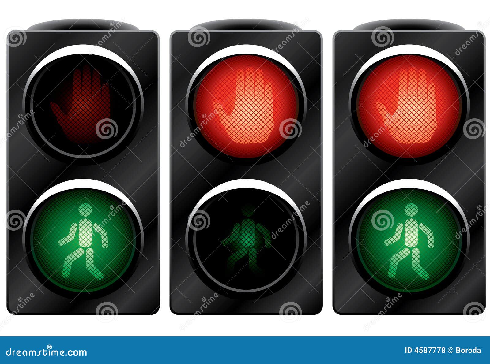 Traffic light for people. stock vector. Illustration of safety - 4587778