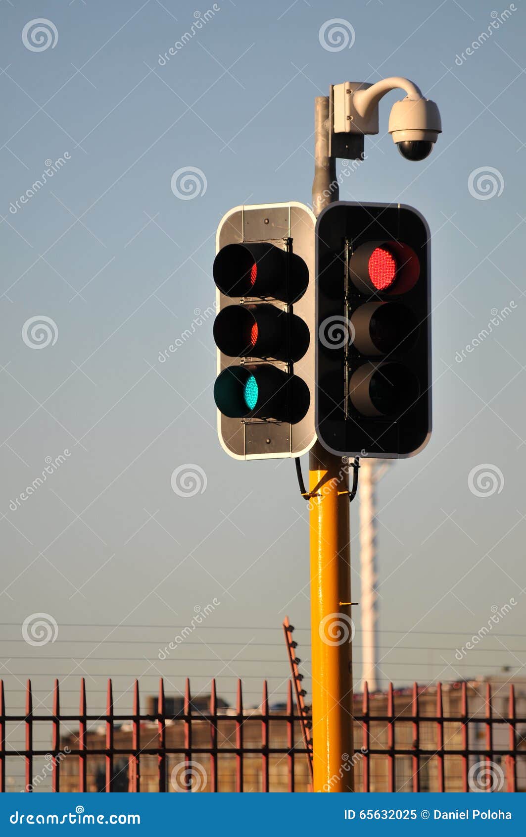 Traffic light on pole stock image. Image of pole, spike - 65632025