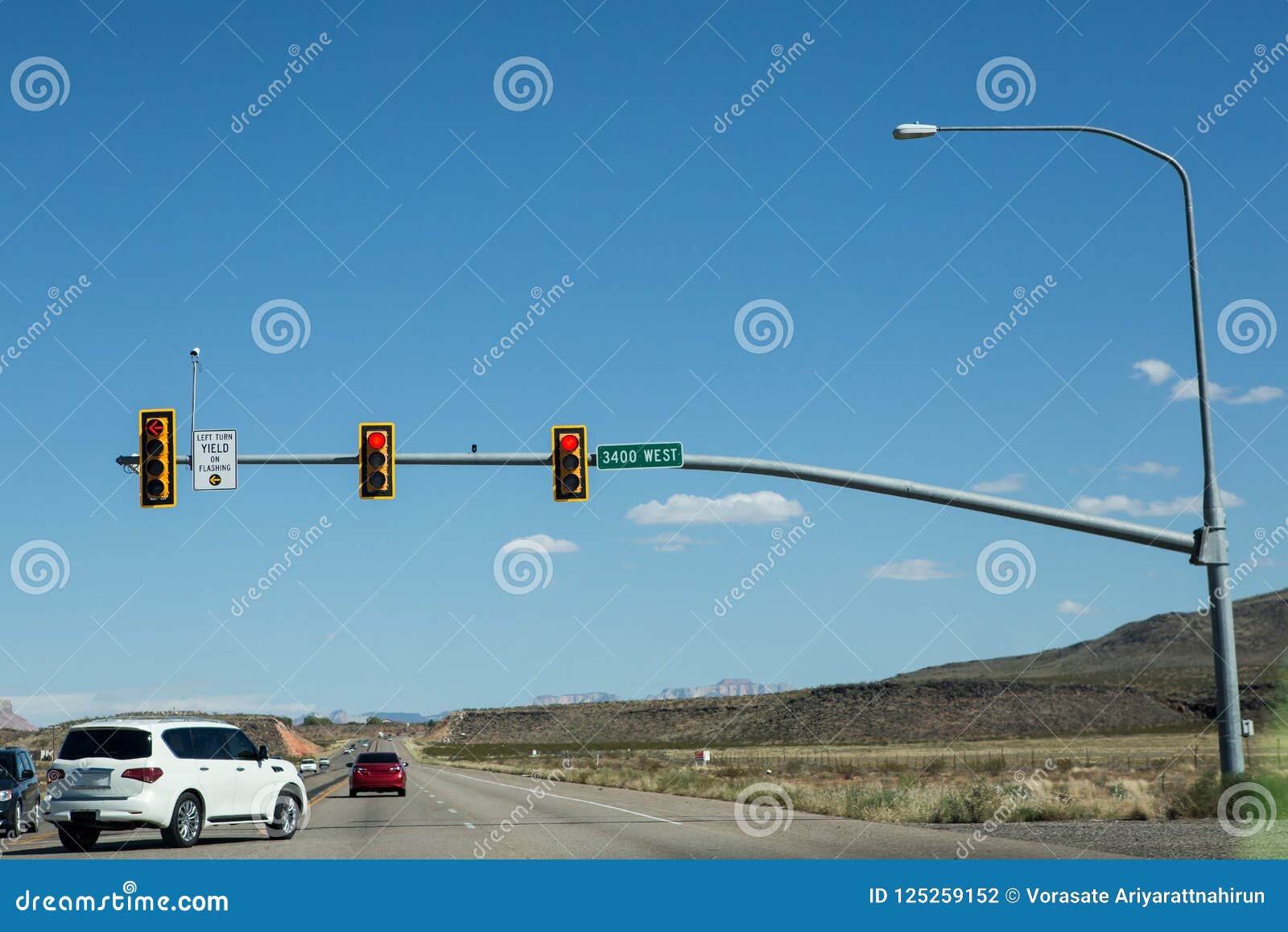 Traffic Light Post with Blue Sky Stock Photo - Image of semaphore ...