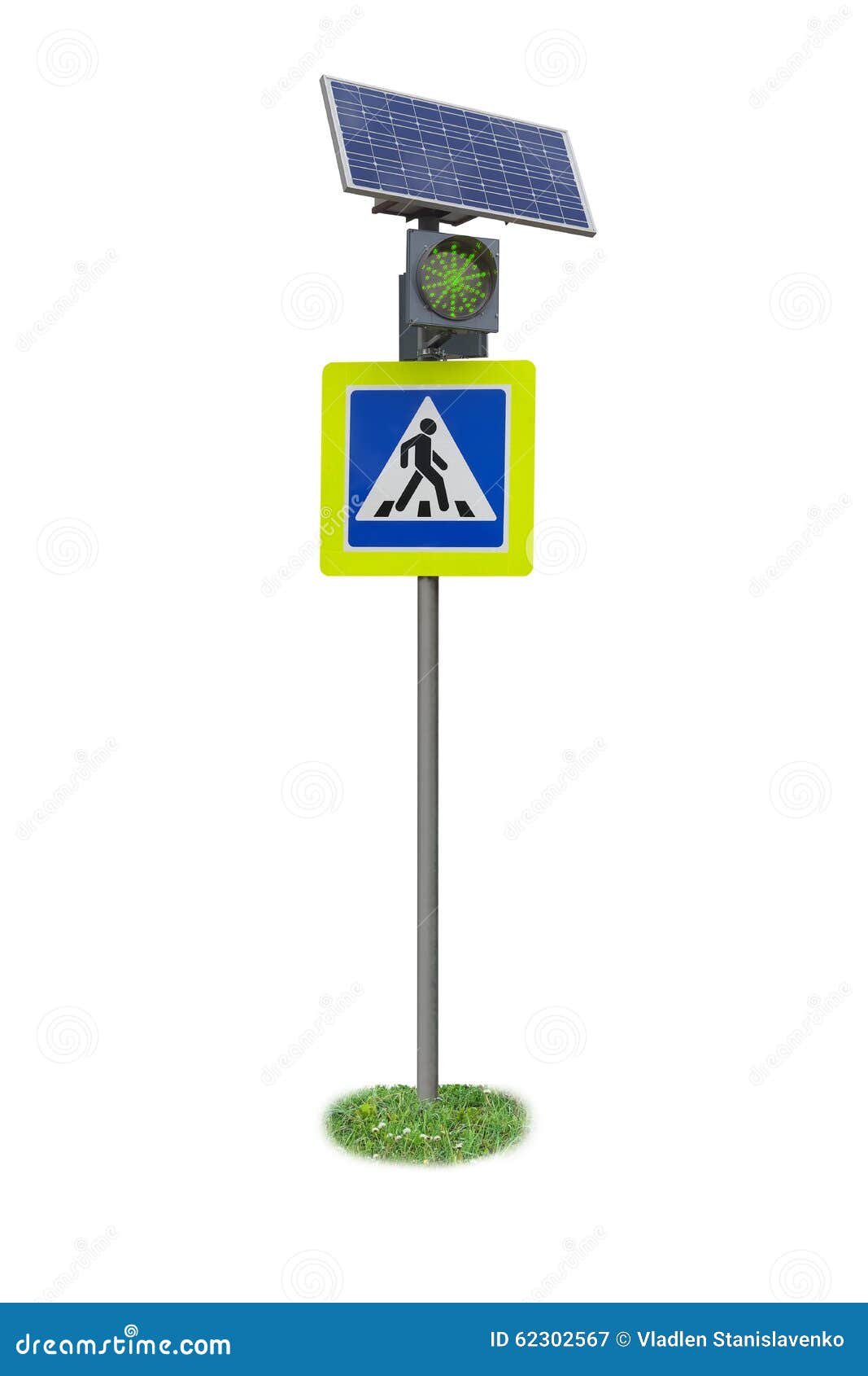 Traffic Light Powered by Solar Panels Stock Image - Image of exterior ...