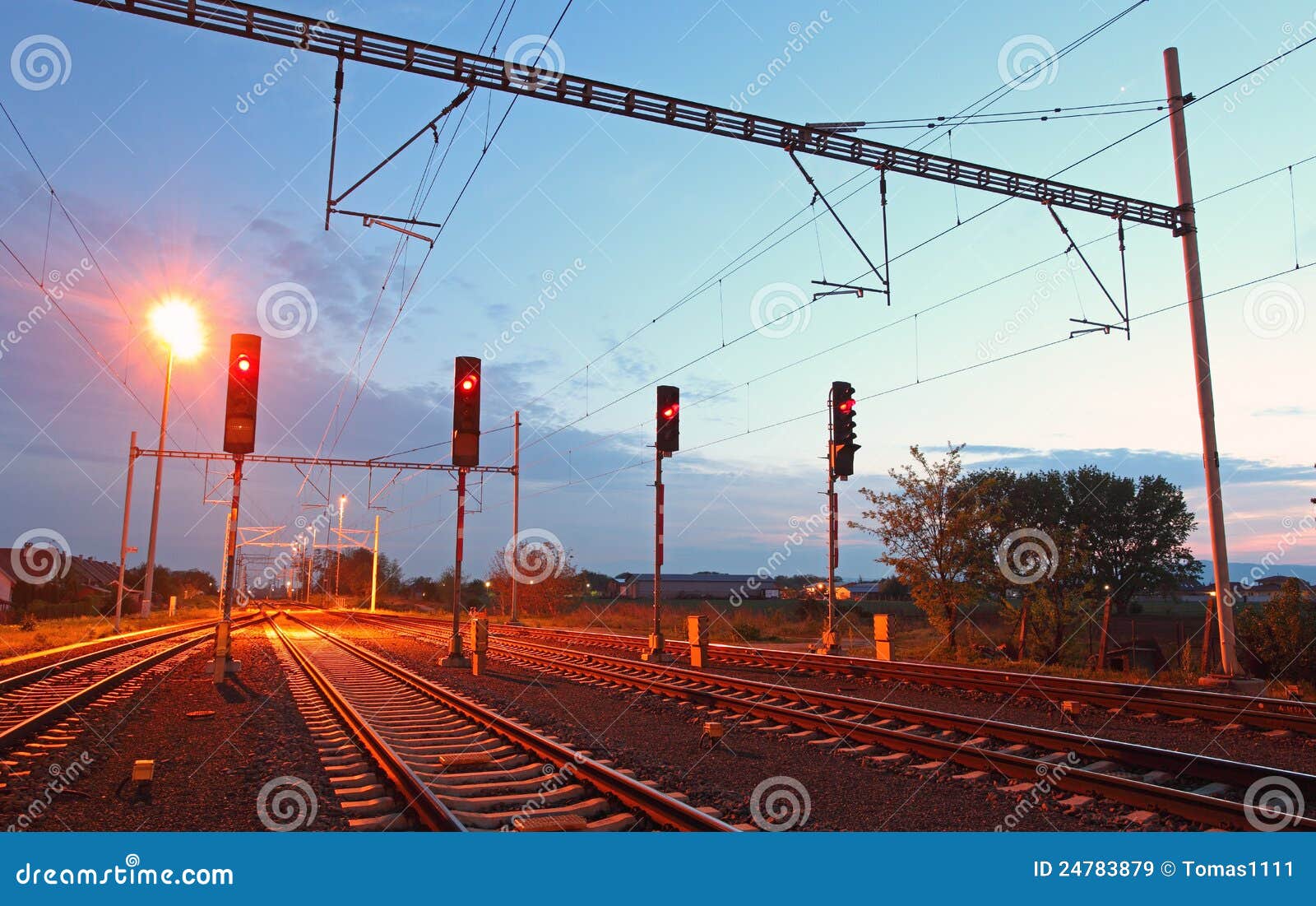 Traffic light in railroad stock image. Image of capital - 24783879