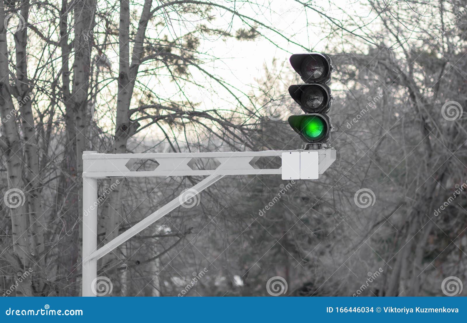 Traffic Light for Railway Transport. Green Light Stock Photo - Image of ...