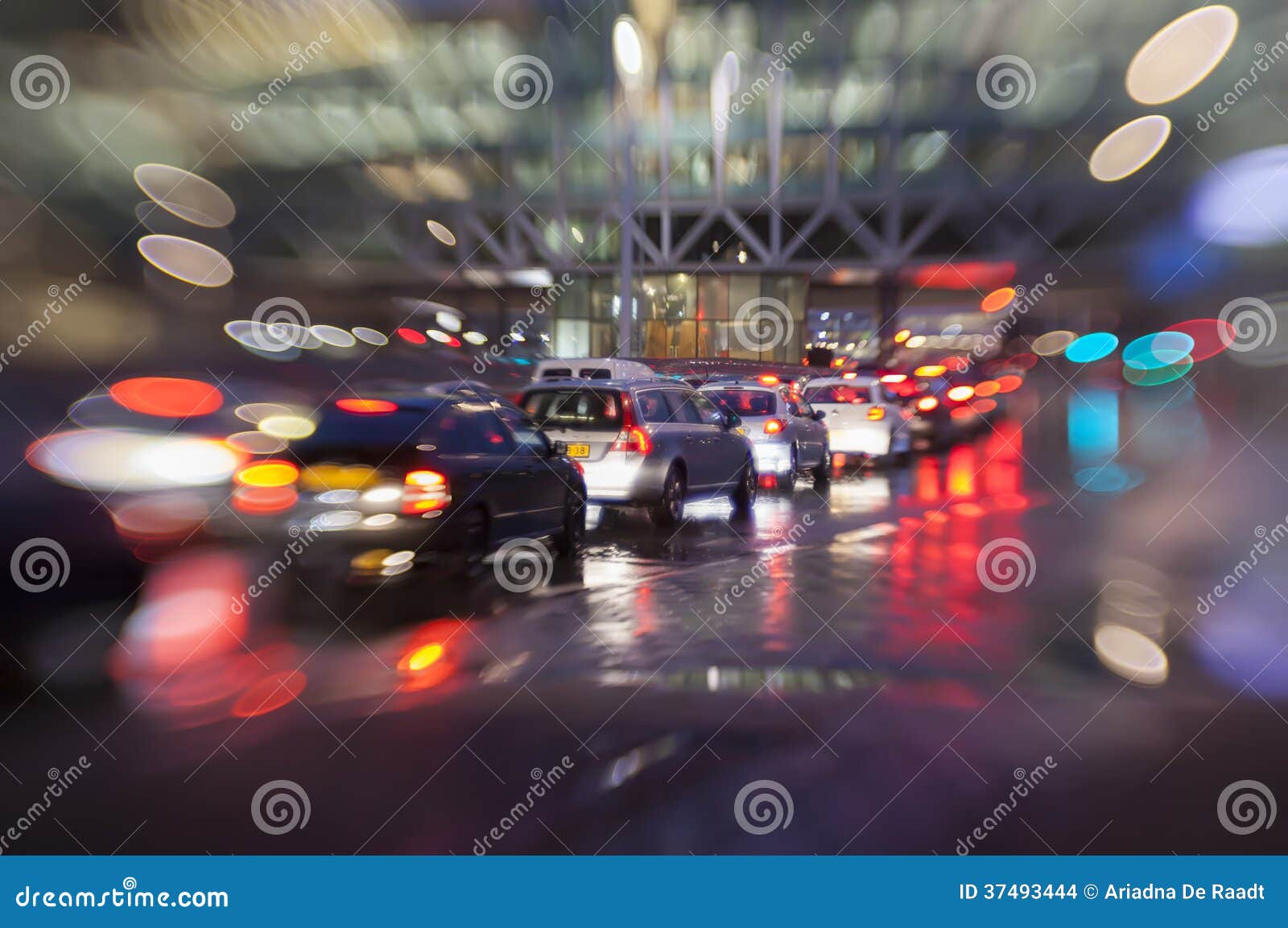 Traffic light in rain city stock photo. Image of rushhour - 37493444