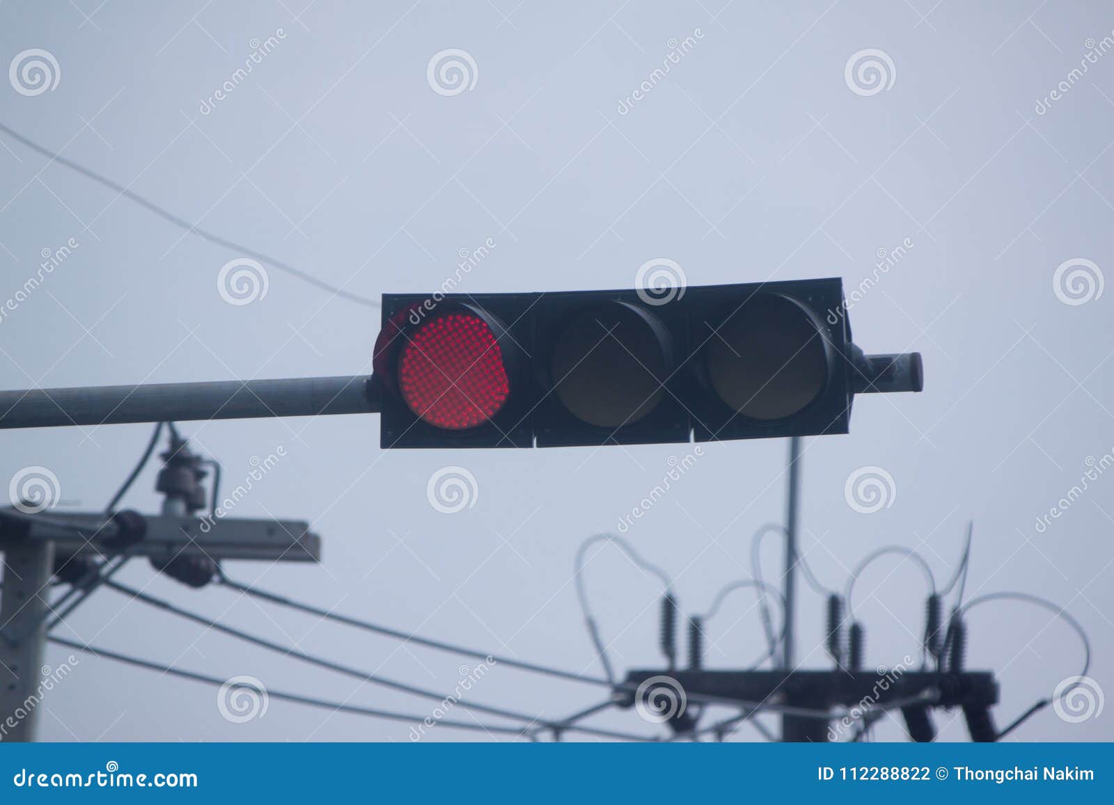 Traffic light red color. stock photo. Image of copy - 112288822