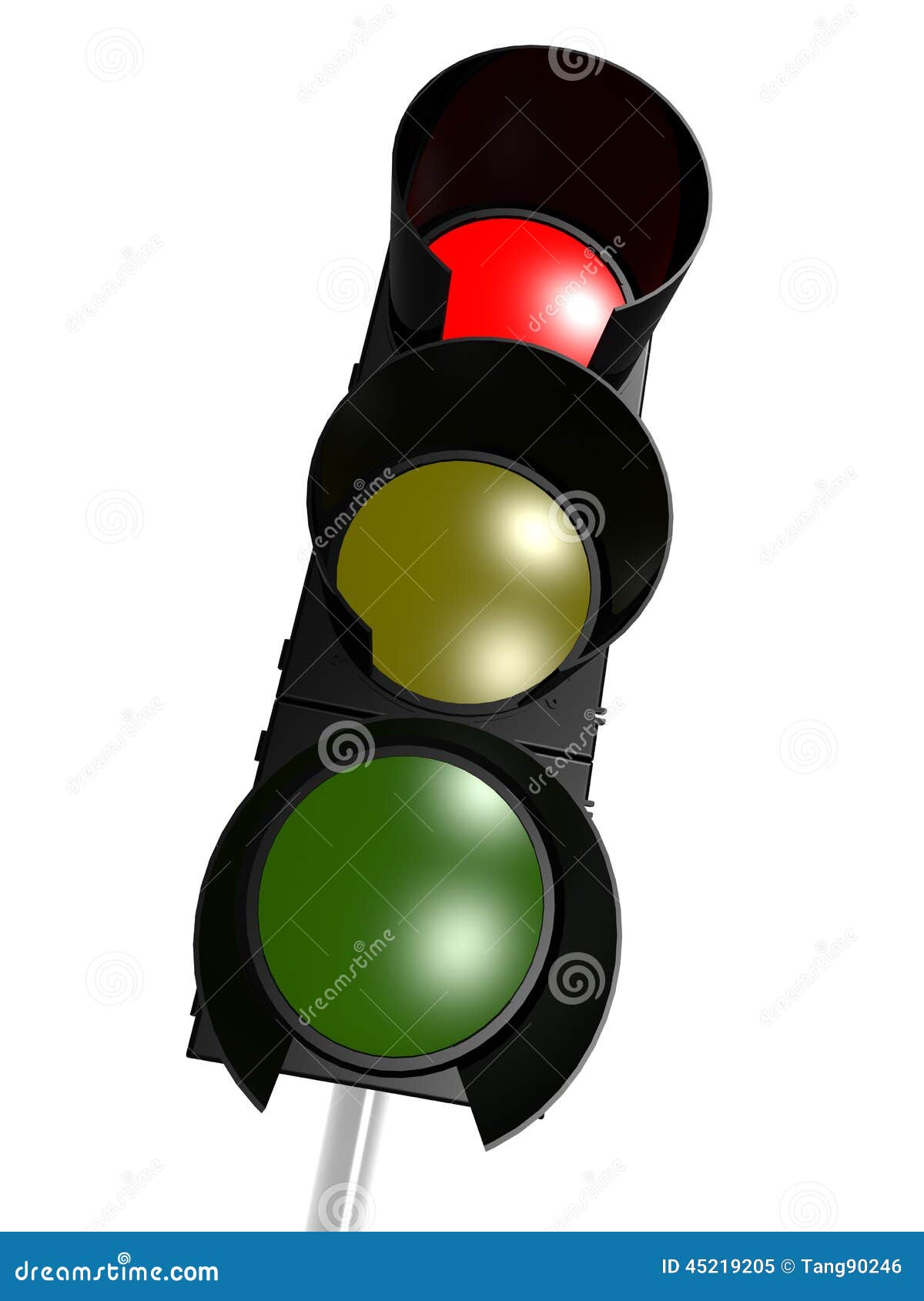 Traffic light with red on stock illustration. Illustration of electric ...