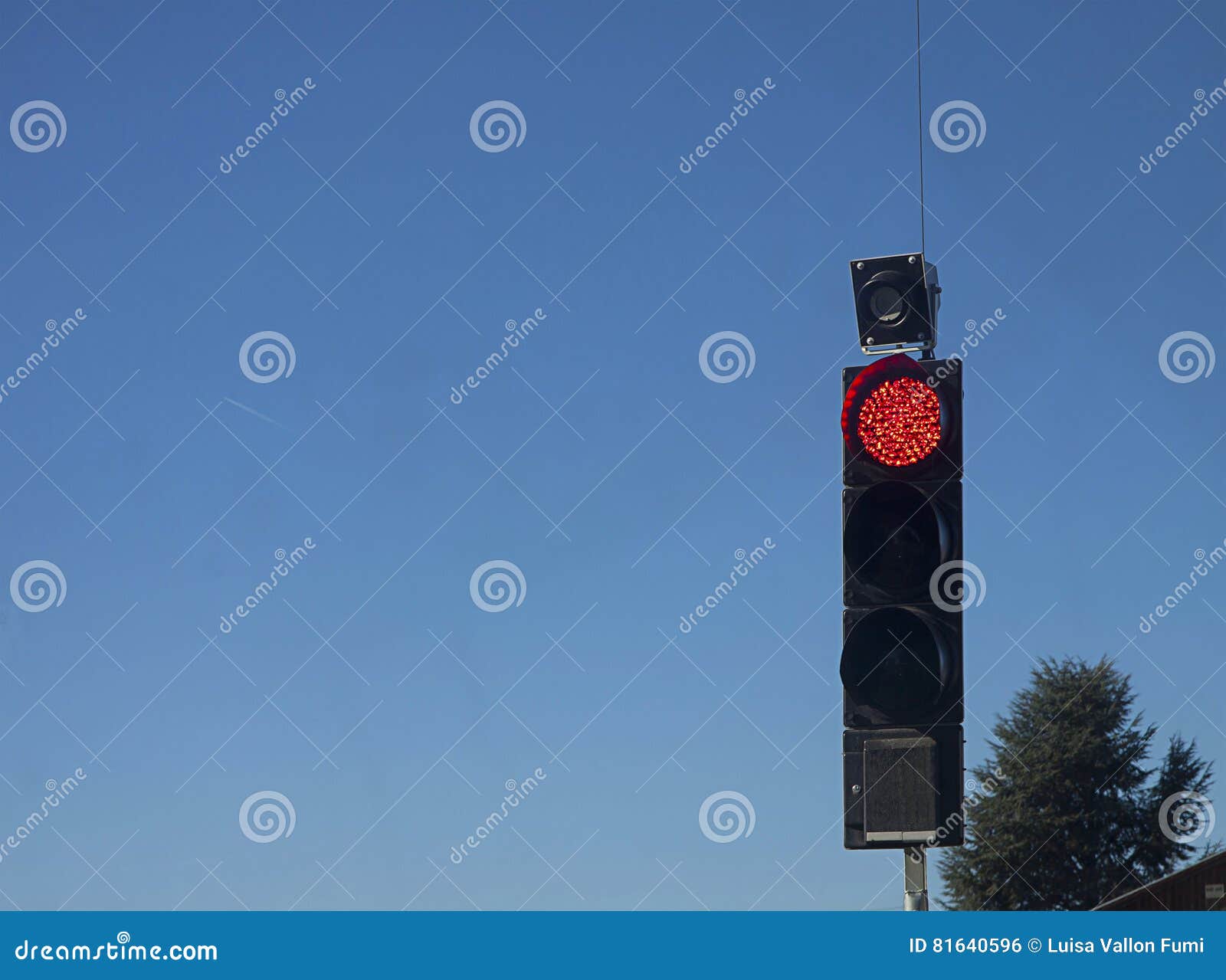 Traffic Light with Red Sign Lit Stock Photo - Image of color, safety ...