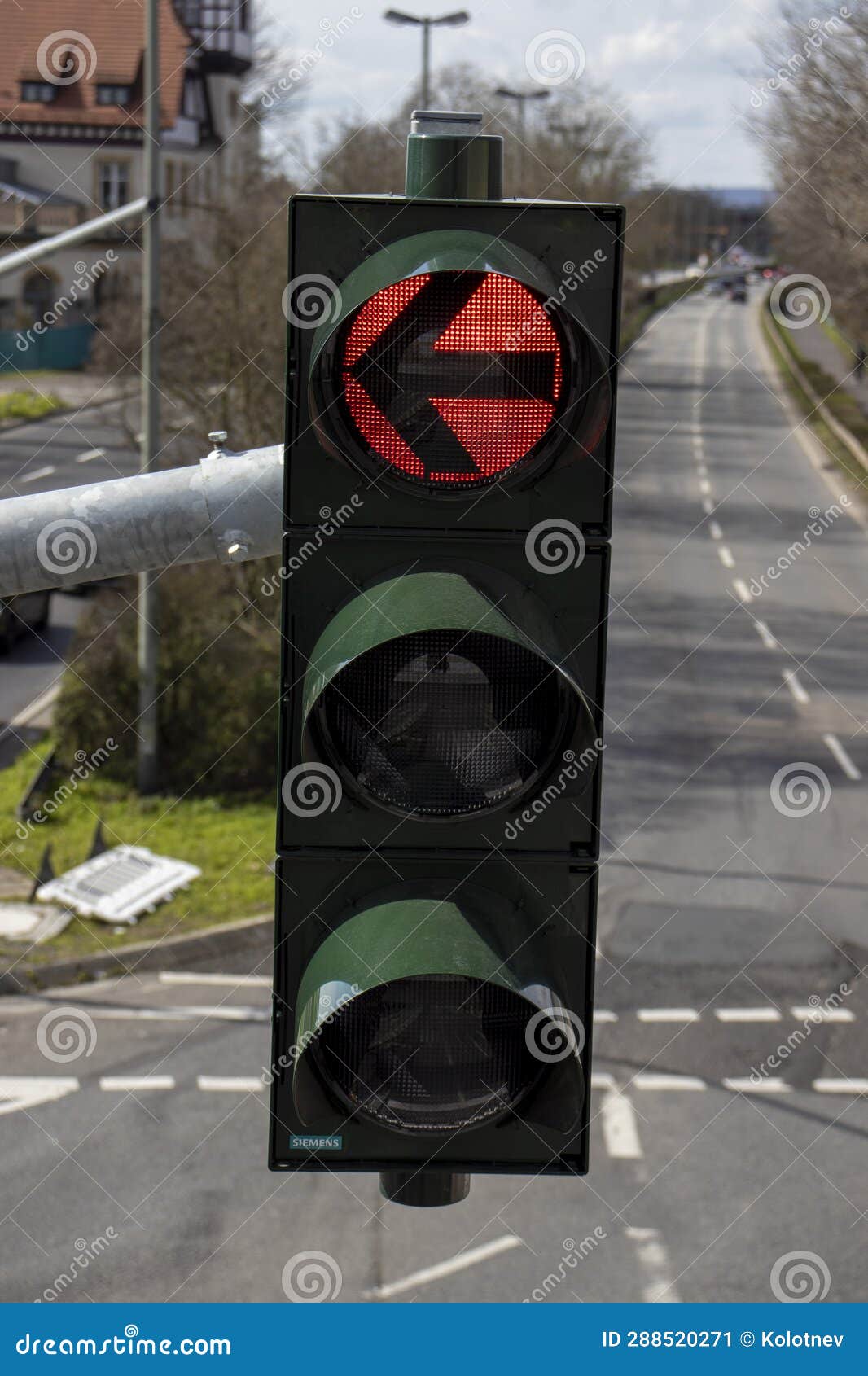Traffic Light with a Red Signal Lamp with an Arrow Stock Image - Image ...