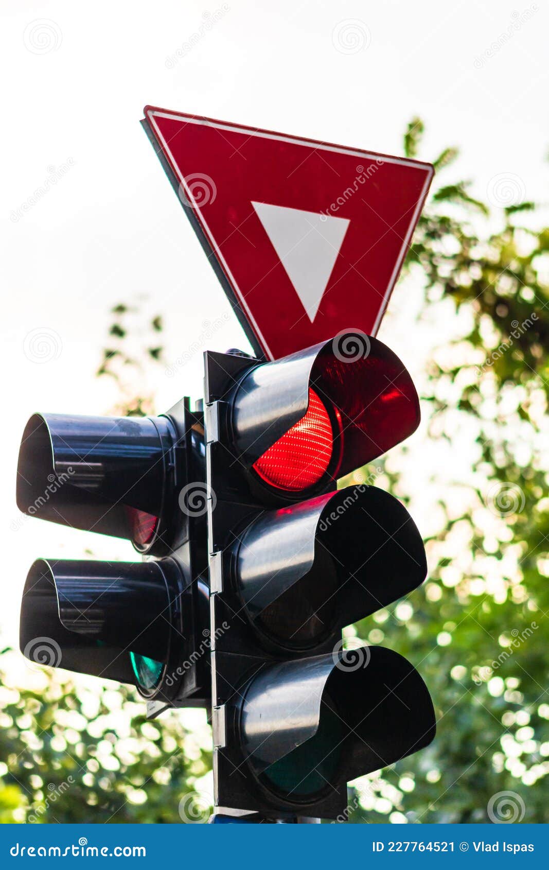 Red Signal Of Semaphore And Stop Sign In Front Of Railroad Crossing ...