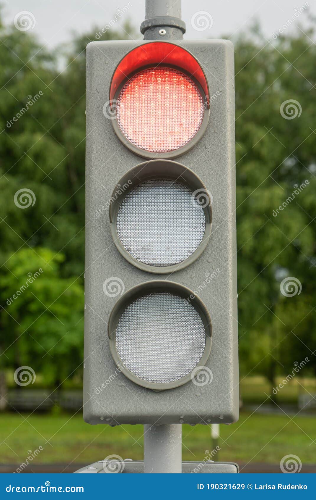 The Traffic Light is Red and the STOP Signal is on Stock Image - Image ...