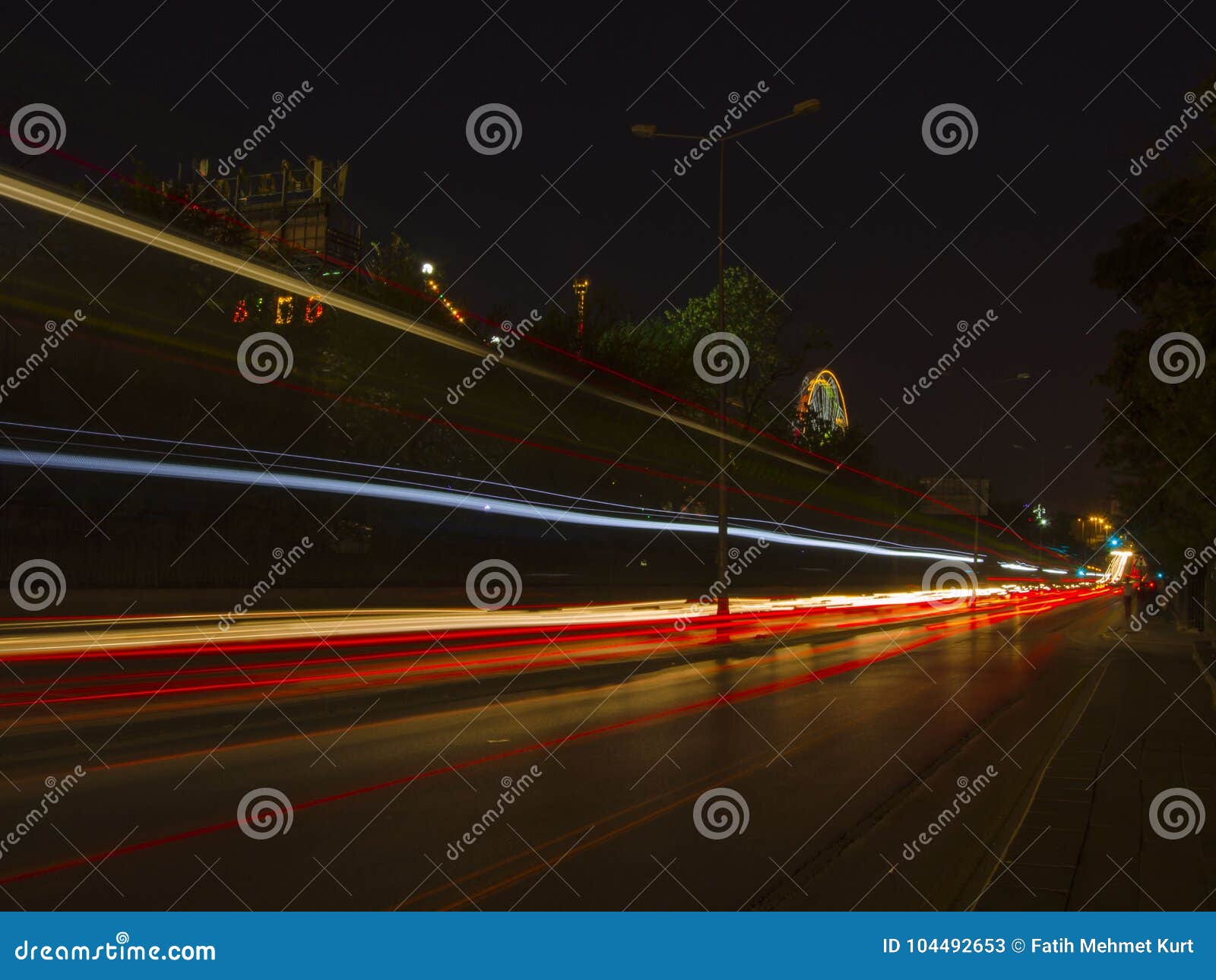 Ankara night traffic stock image. Image of road, traffic - 104492653