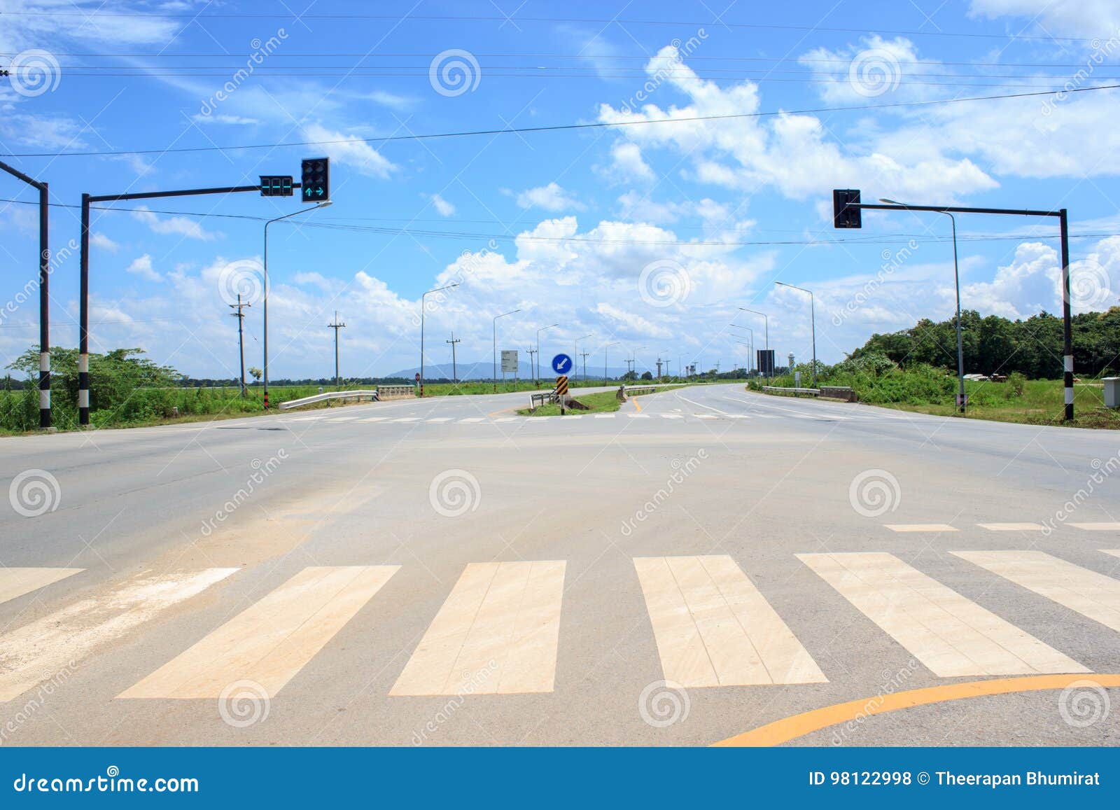 Traffic Light on the Road No Bike and Car. Stock Photo - Image of ...