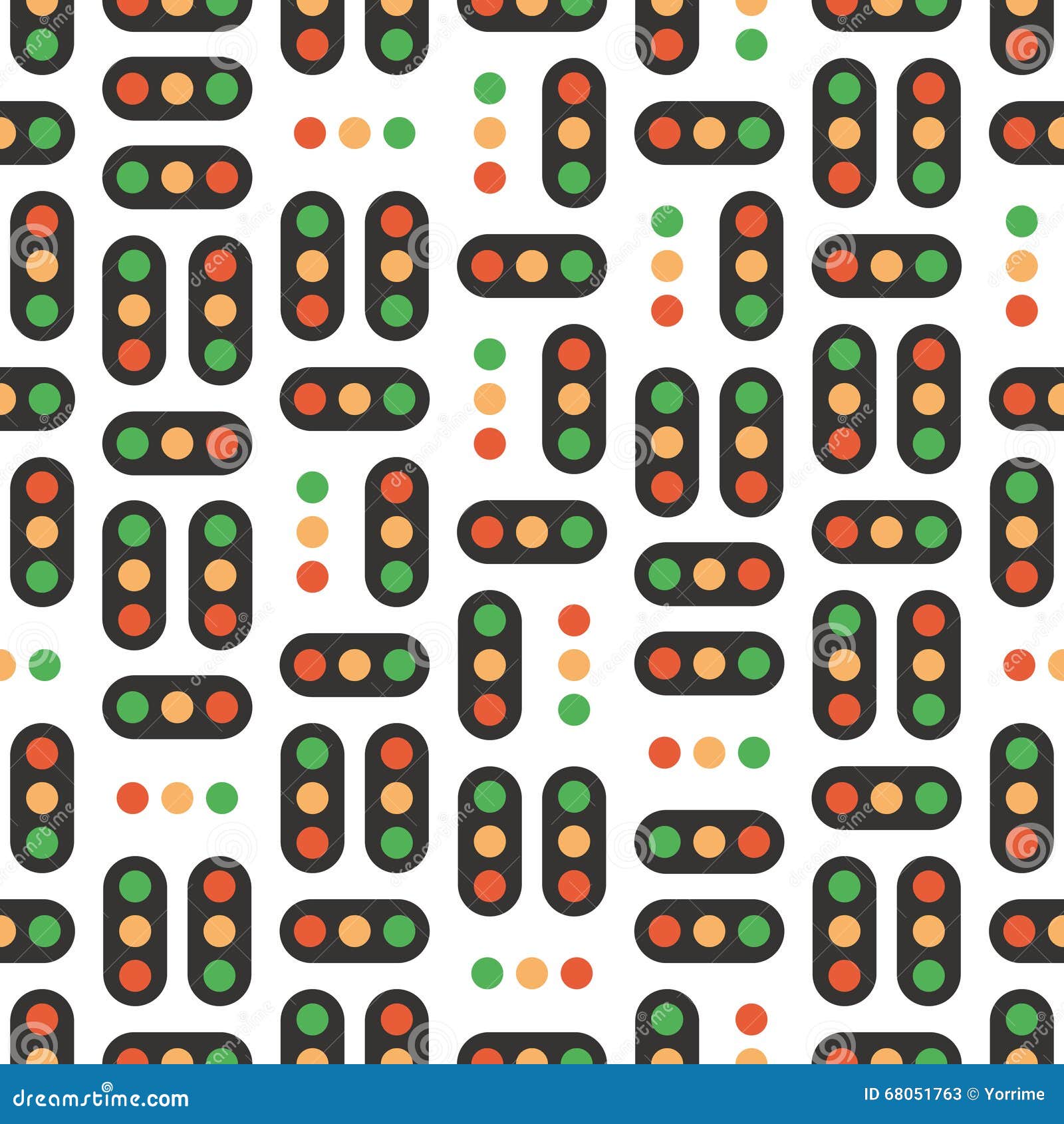 Traffic Light Seamless Pattern Stock Vector - Illustration of dots ...
