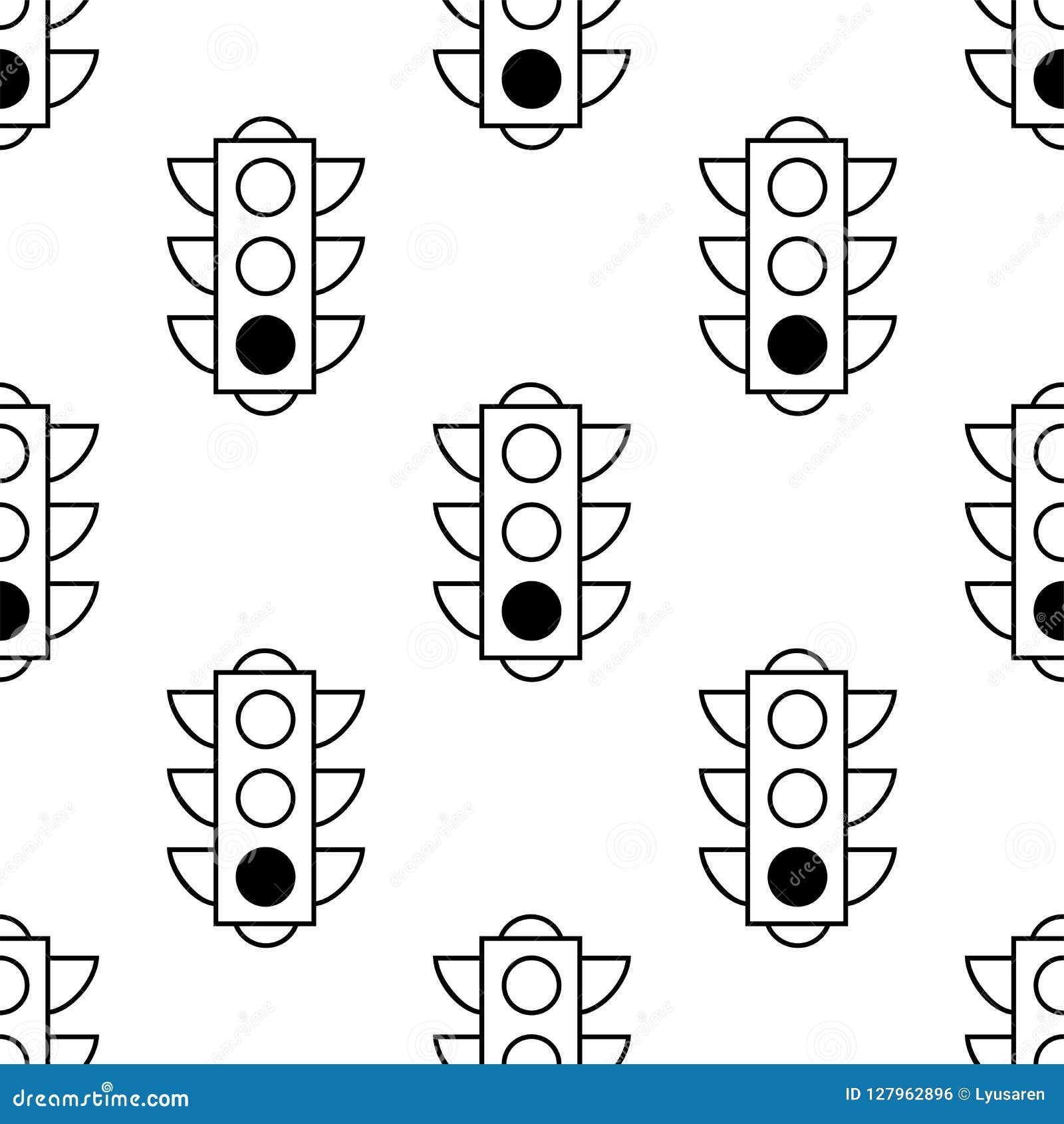 Traffic Light Seamless Pattern Stock Illustration - Illustration of ...