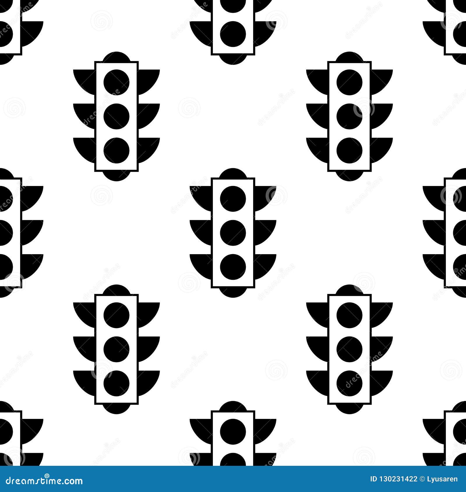 Traffic Light Seamless Pattern, Simple Vector Sign Stock Illustration ...