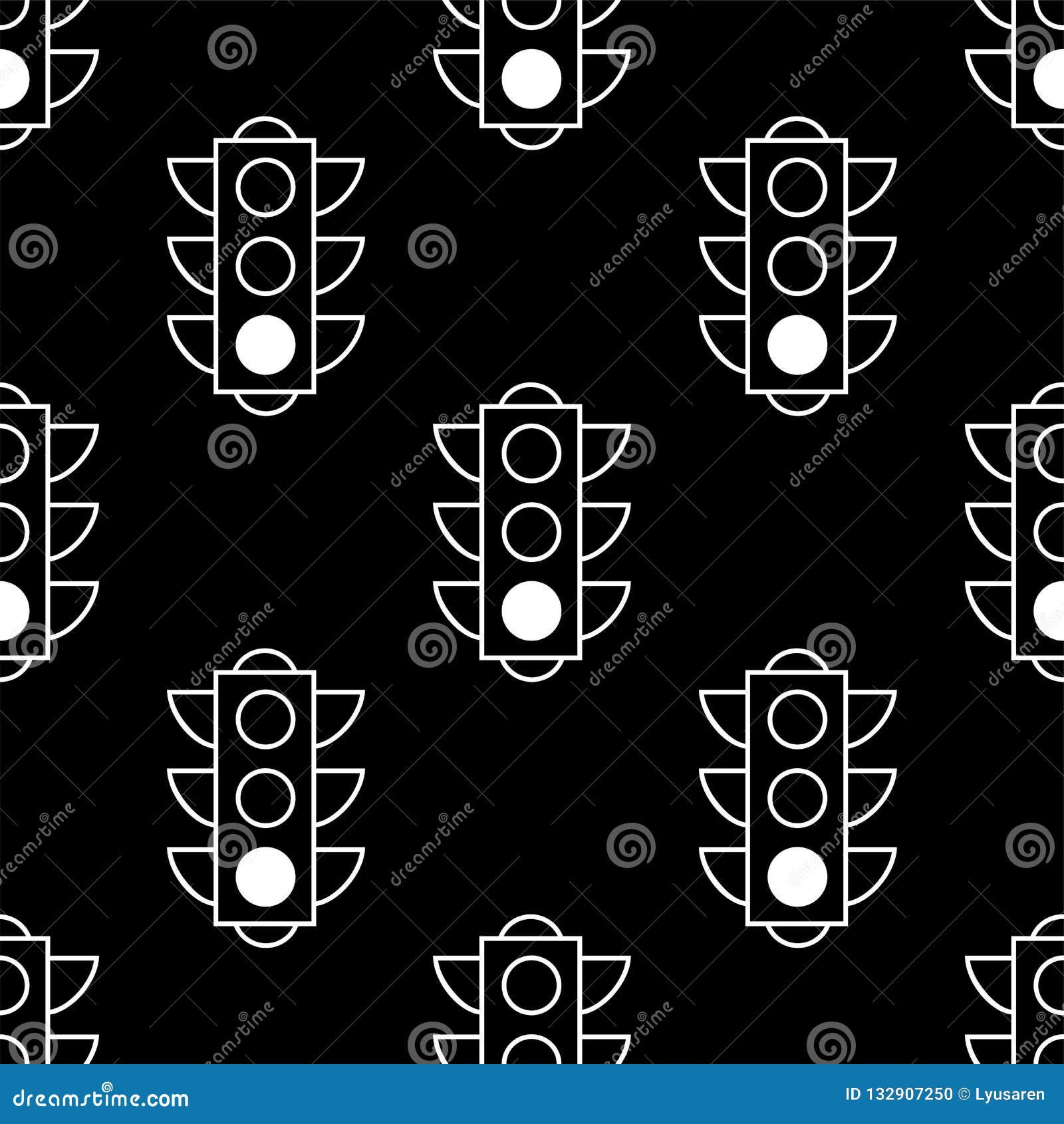 Traffic Light Seamless Pattern, Simple Vector Sign Stock Vector ...
