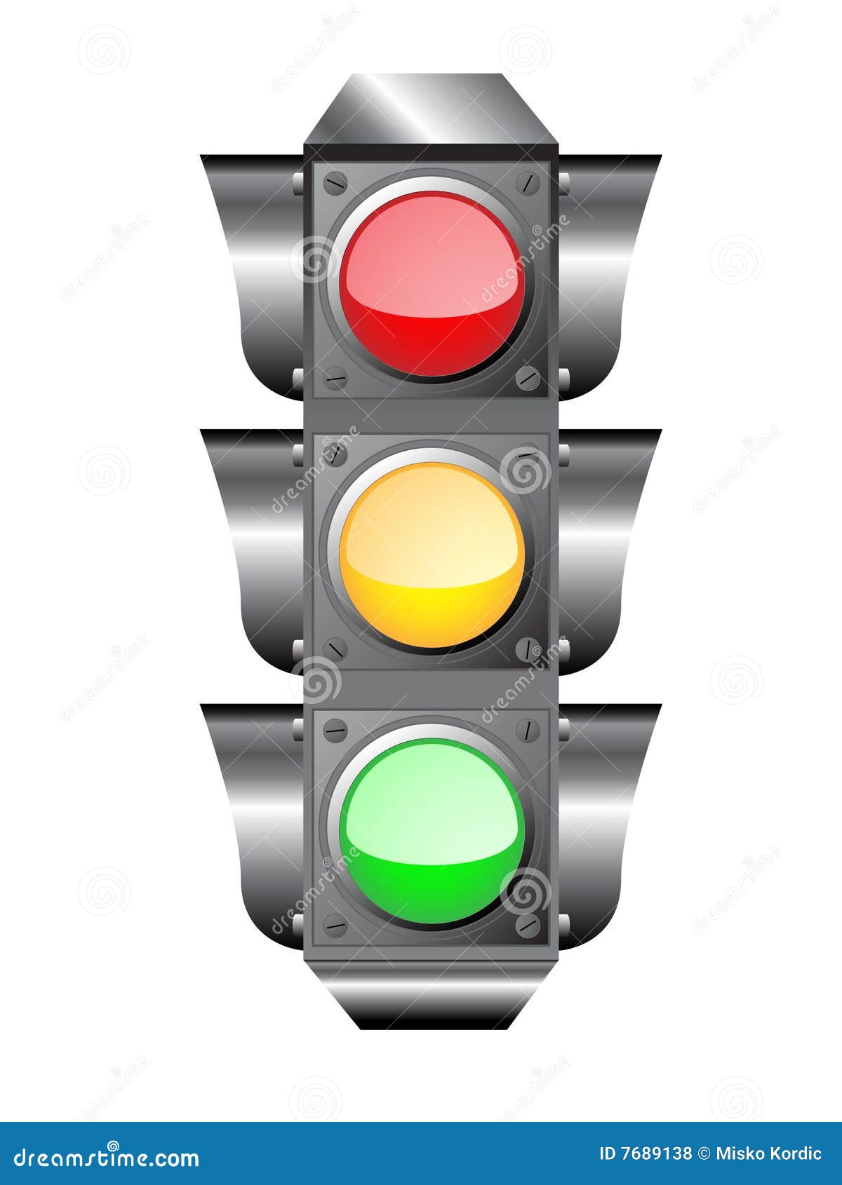 Traffic light or semaphore stock vector. Illustration of auto - 7689138