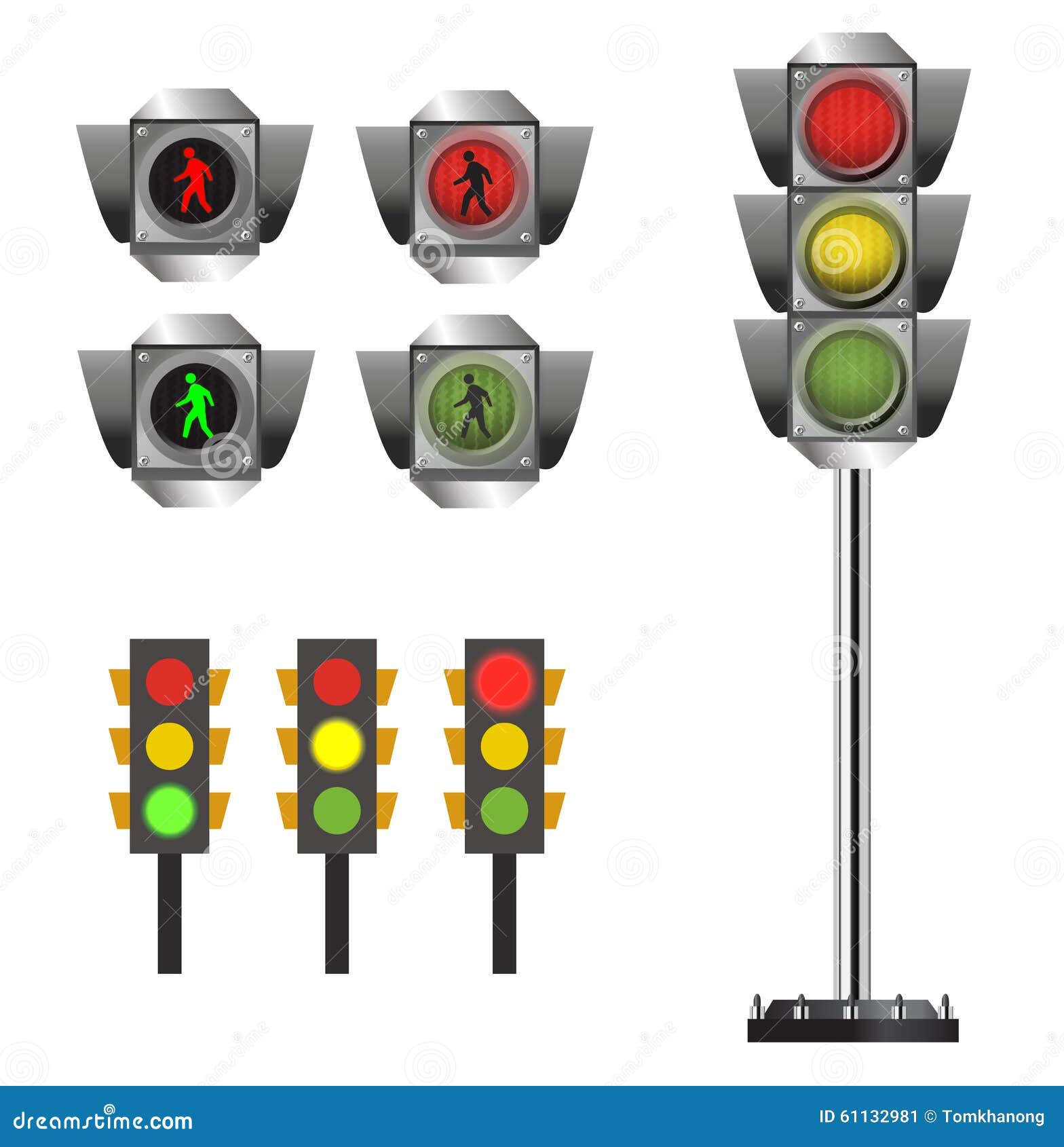 Traffic Light Set Vector Clip Art Stock Illustration - Illustration of ...
