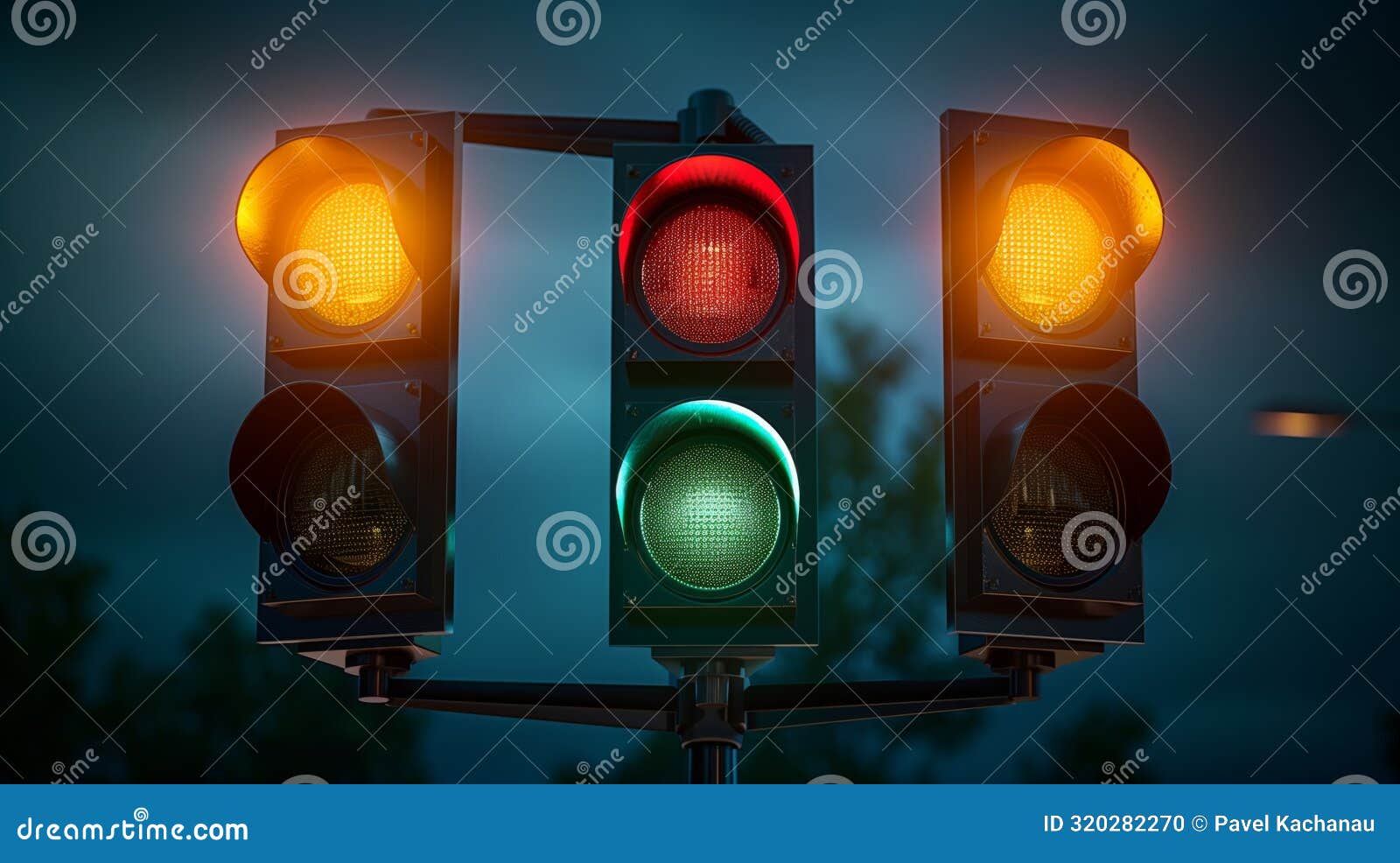 A Traffic Light Showing Both Red and Green Signals Simultaneously Stock ...