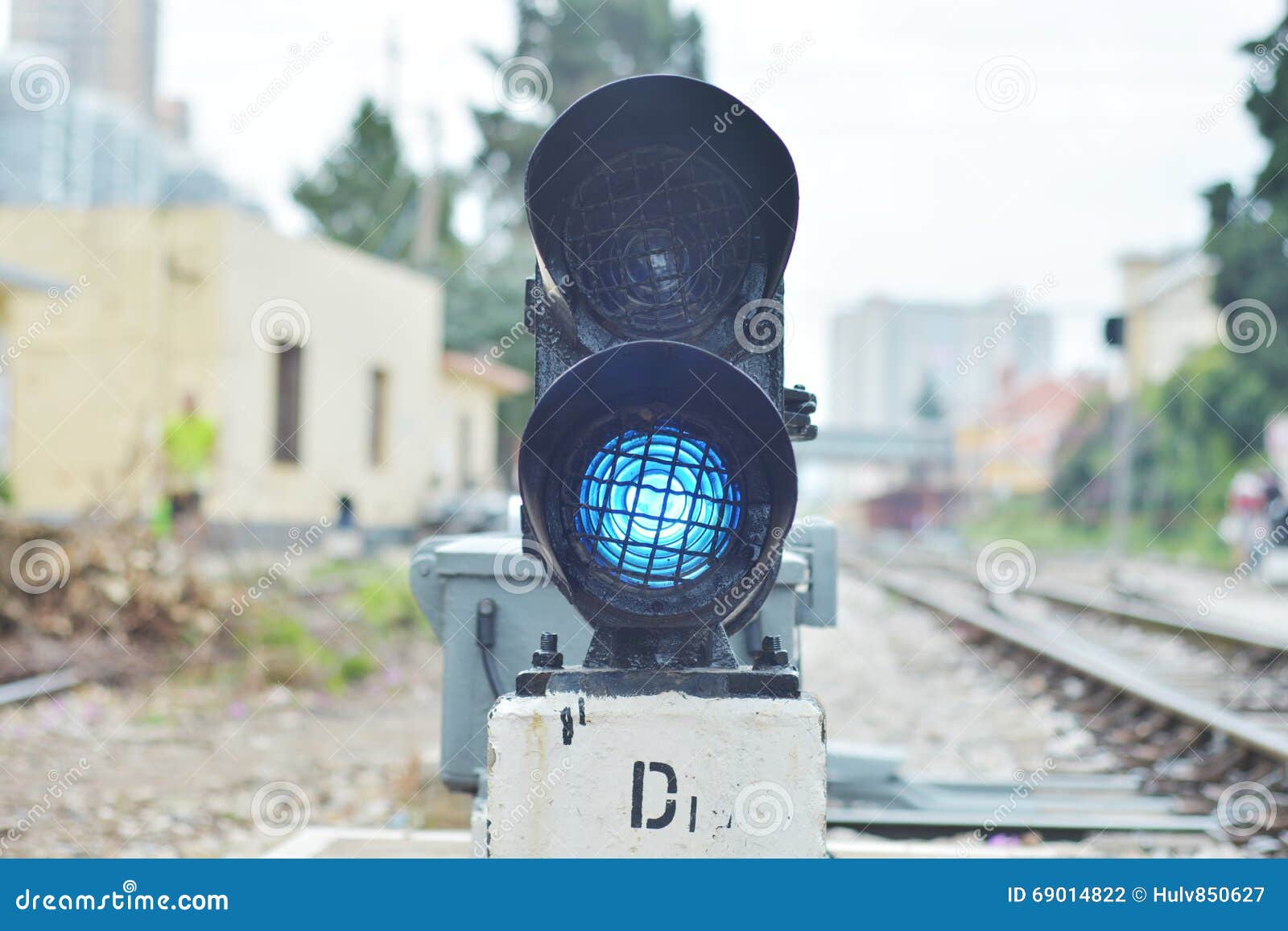 Traffic Light Shows Blue Signal Stock Photo - Image of line, blue: 69014822