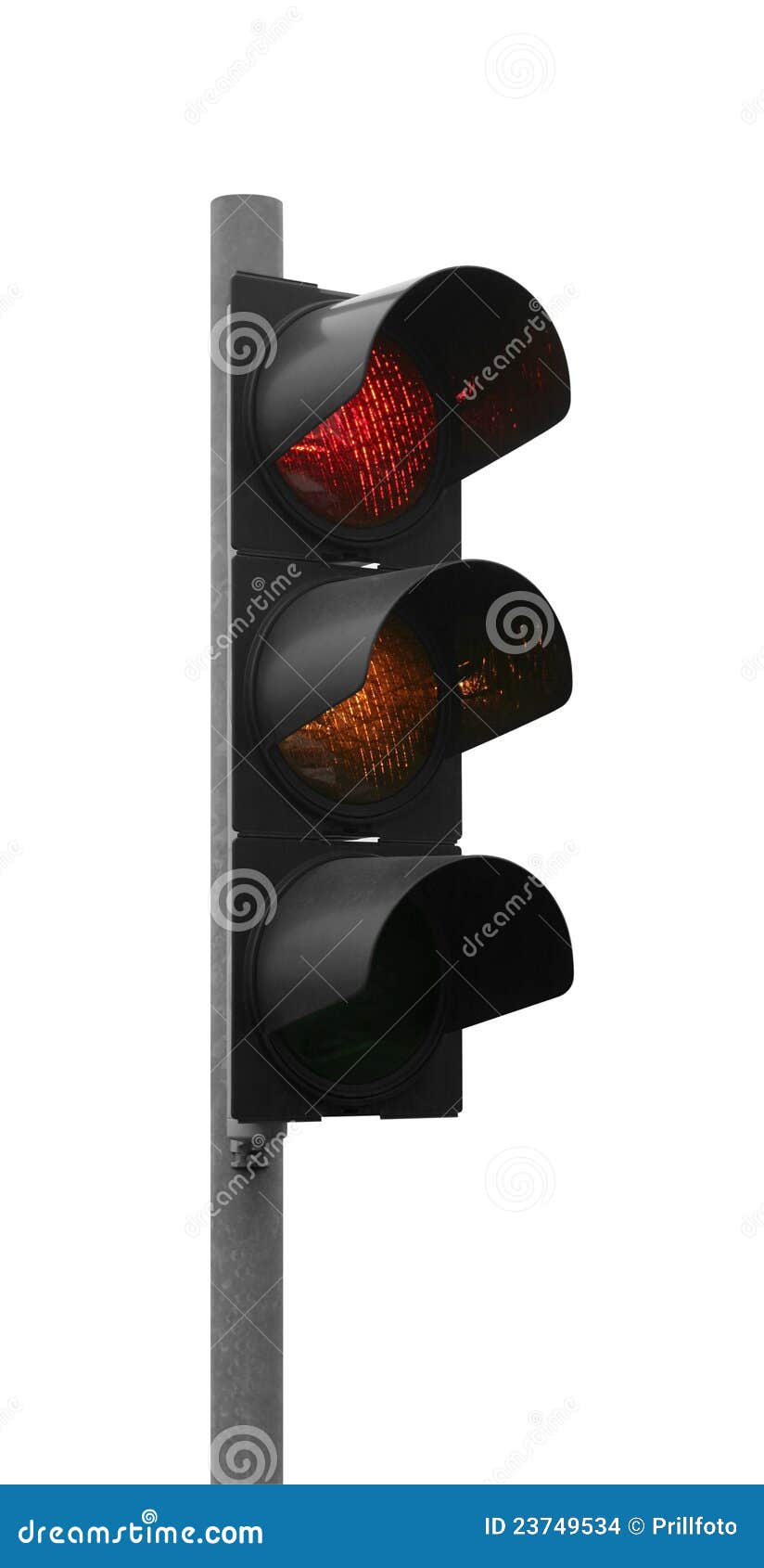 Traffic Light Shows Red and Yellow Stock Photo - Image of illuminated ...