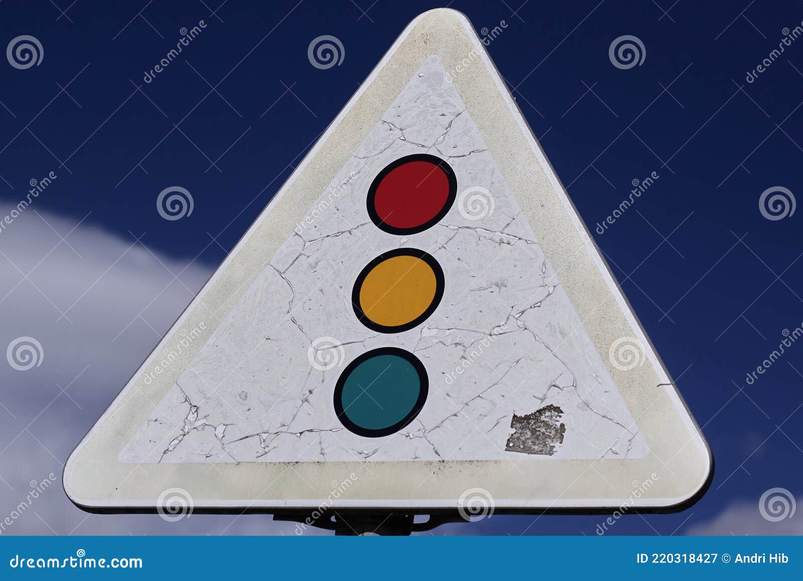Traffic Light Sign. Road Warning Sign. Stock Image - Image of traffic ...