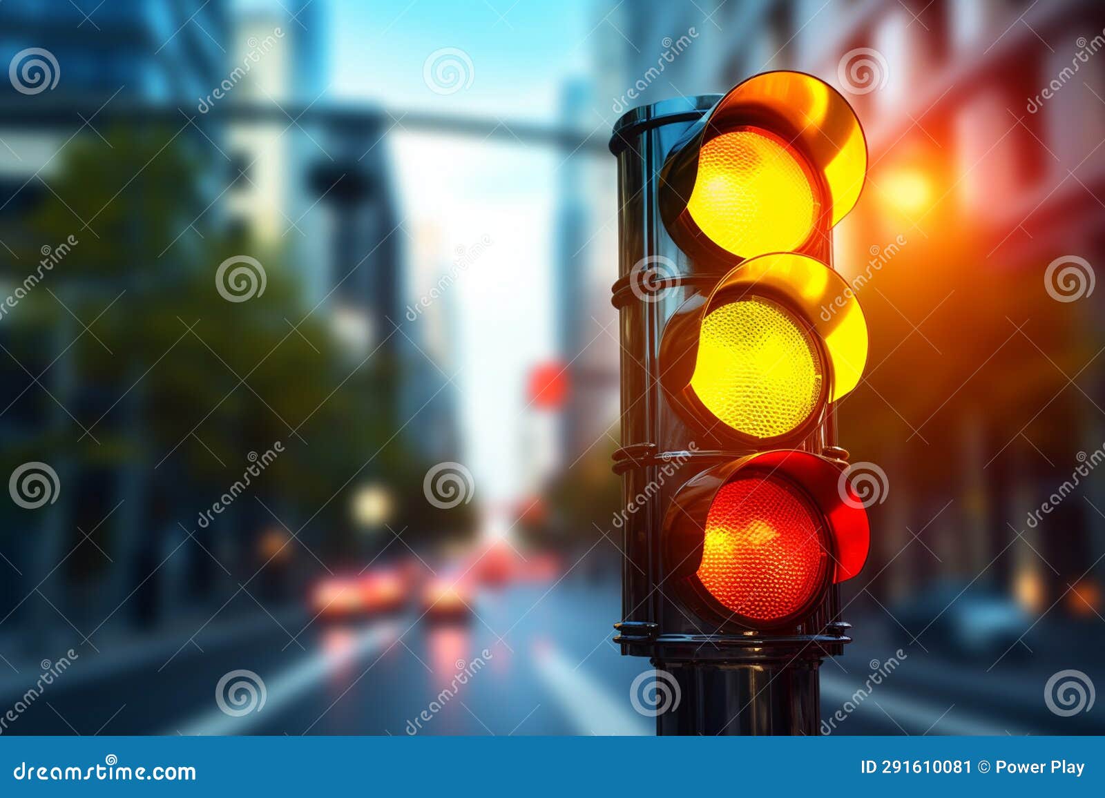 Traffic Light Signal on the Road in the City. 3d Rendering Stock ...