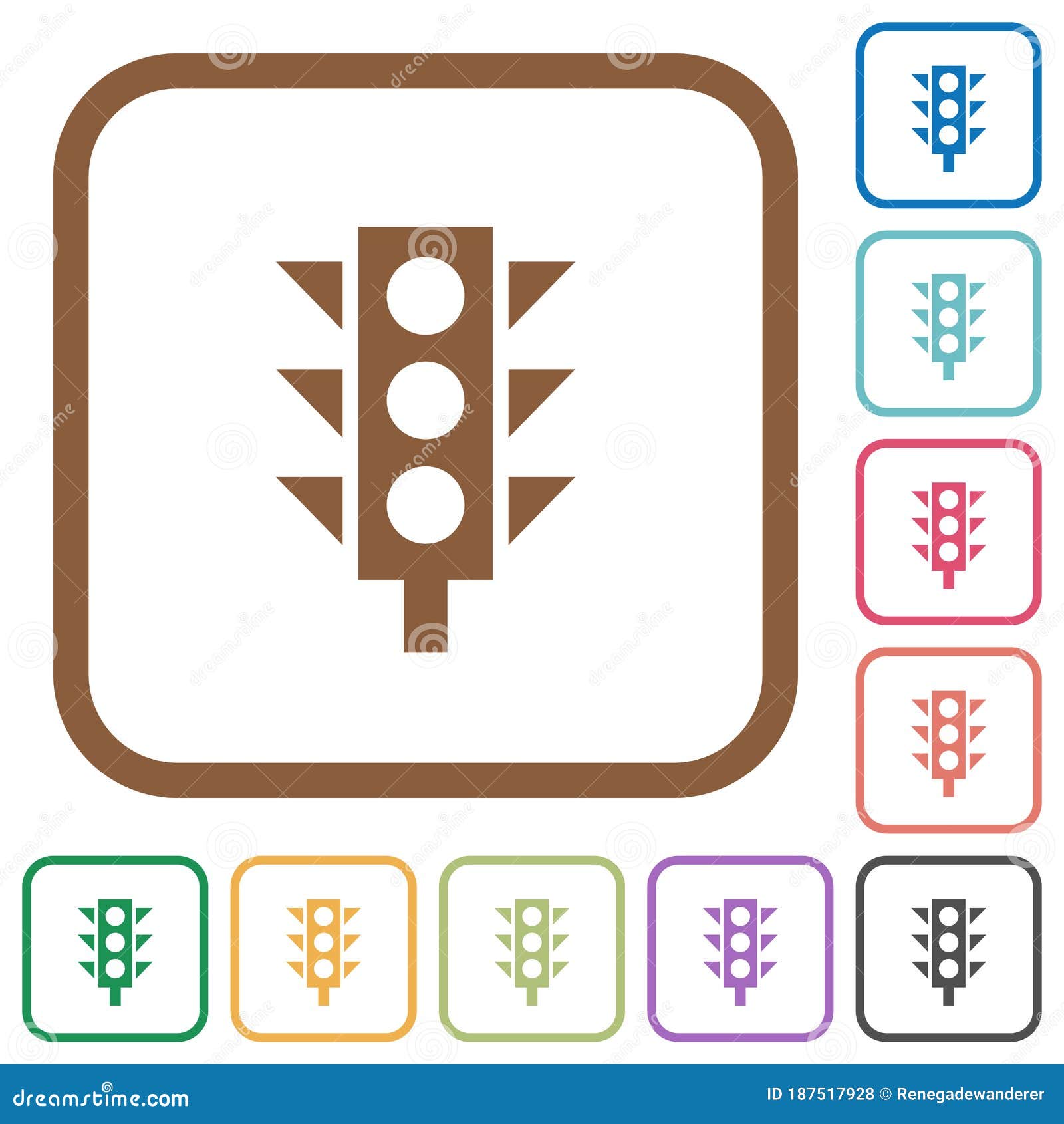 Traffic light simple icons stock vector. Illustration of direction ...