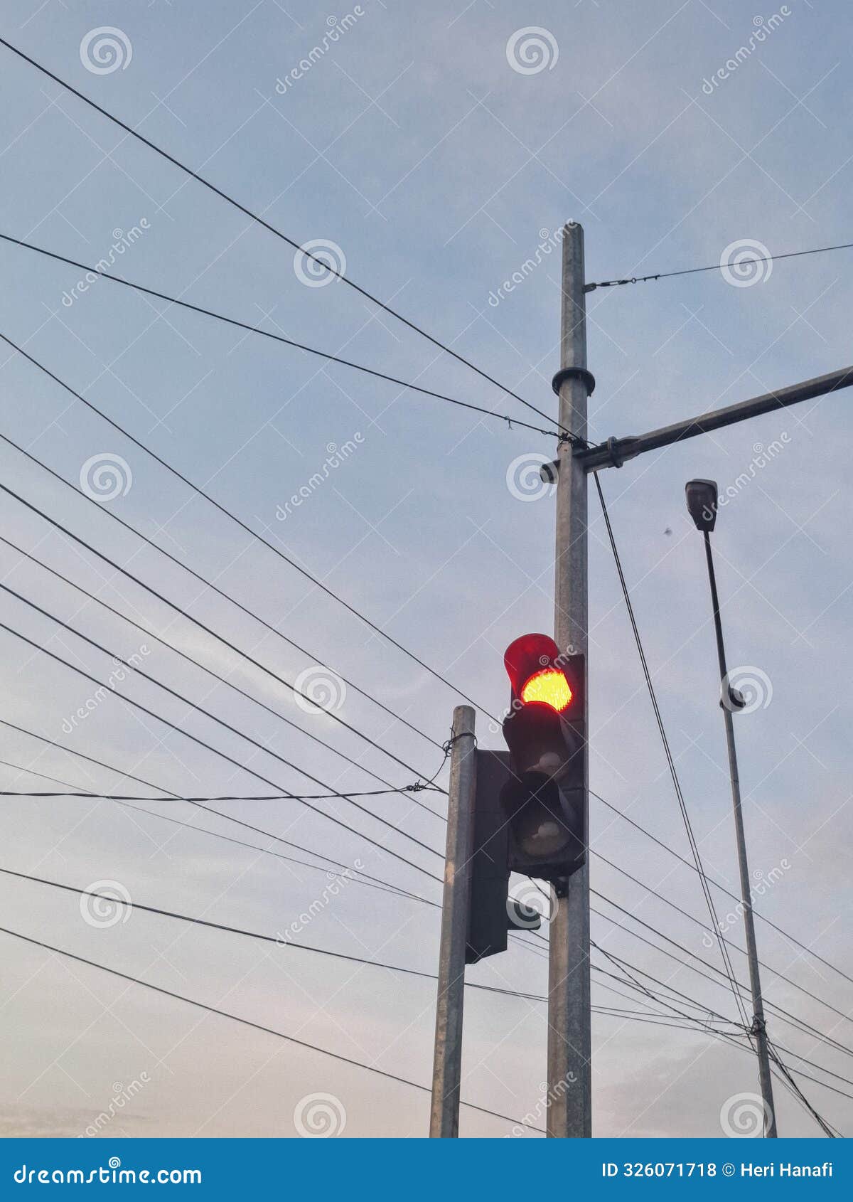 Traffic Light with Sky Background Afternoon Stock Photo - Image of ...