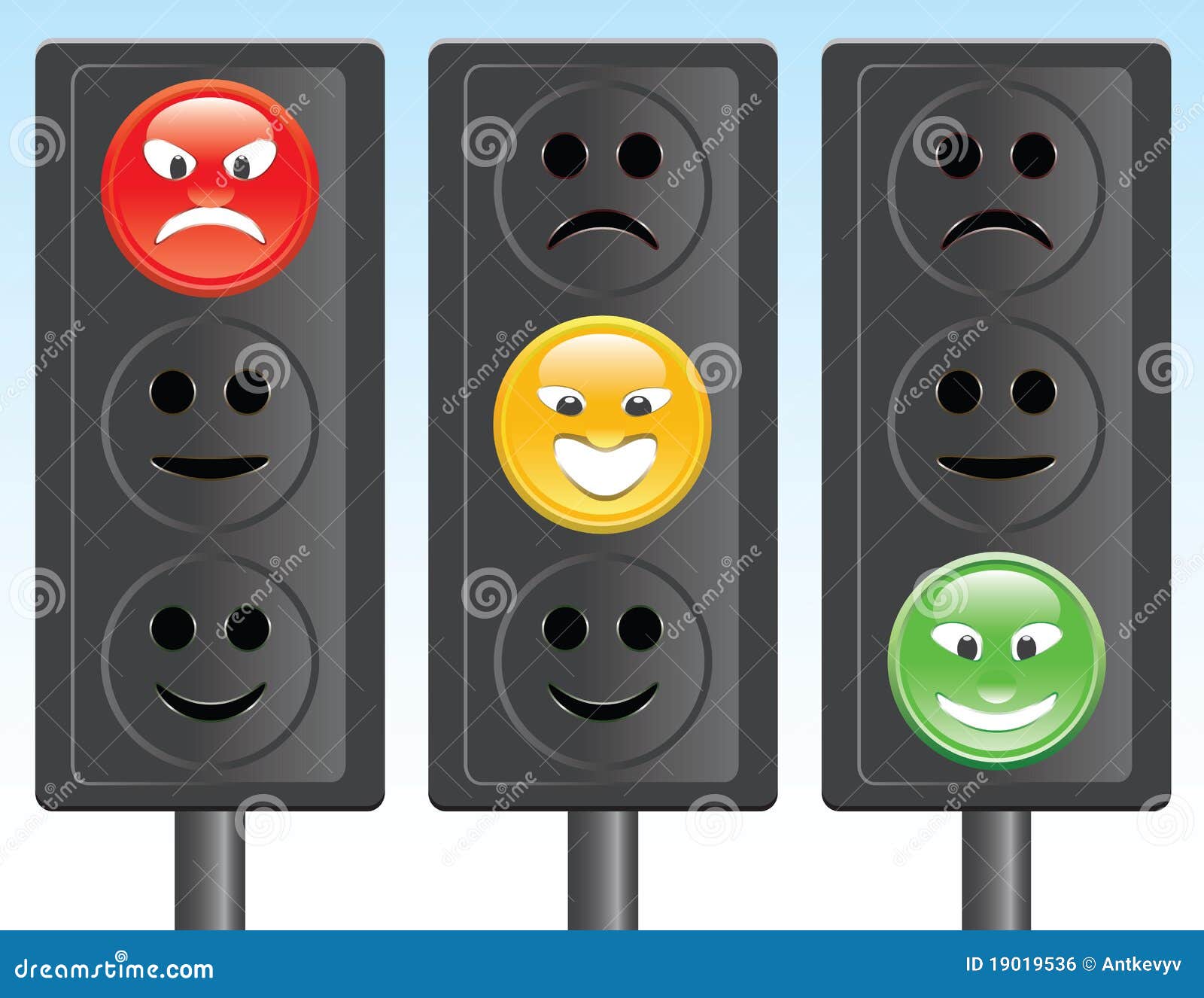 Traffic Light Smiley Vector Illustration | CartoonDealer.com #19019536