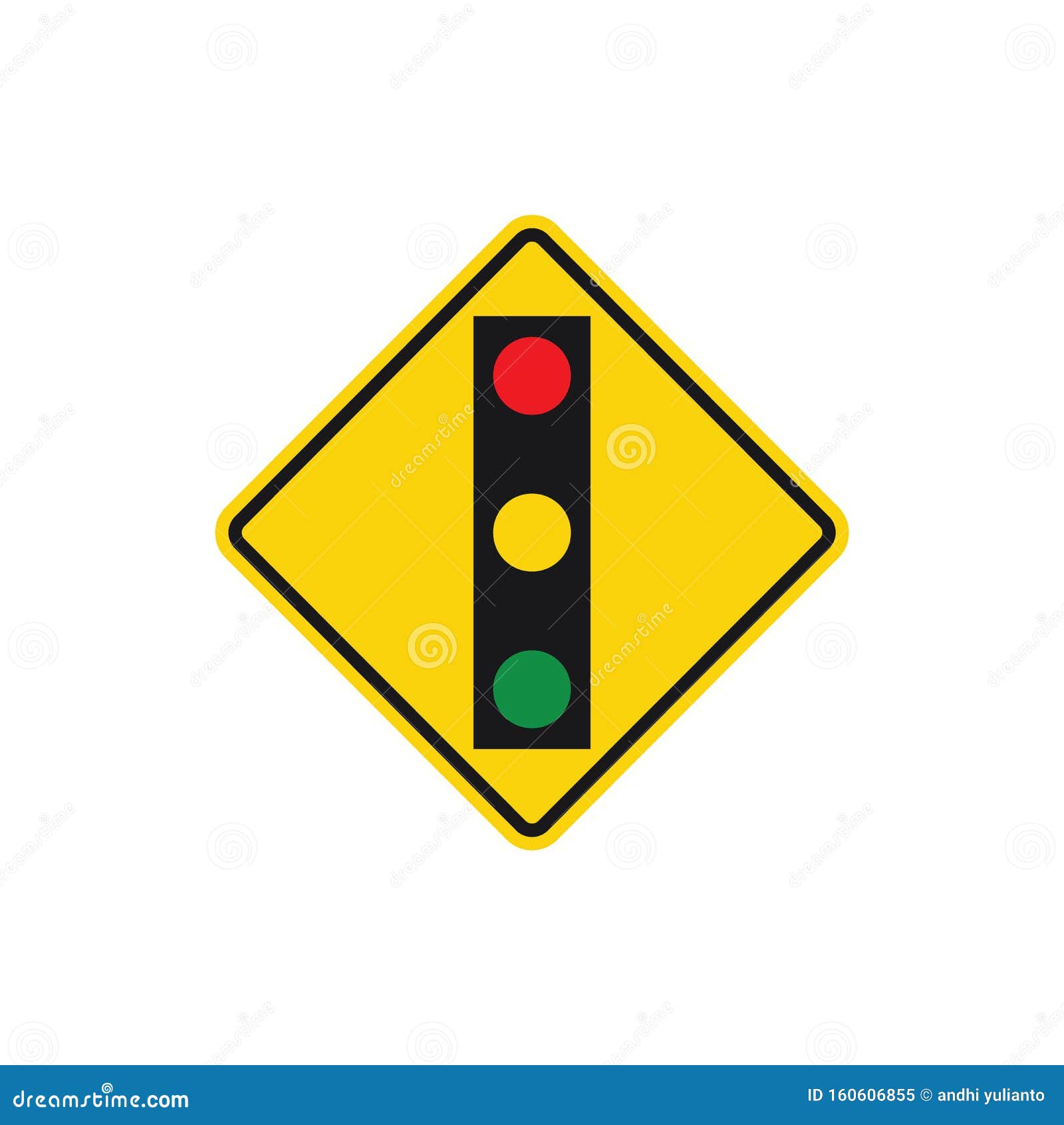 Traffic Light on Square Board Sign Vector Design Stock Illustration ...