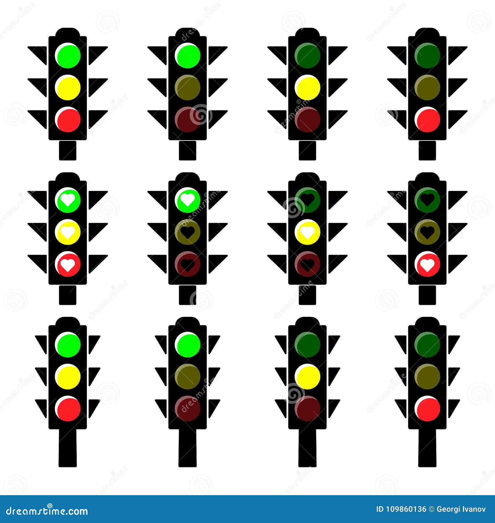 Traffic Light/stop Light. Three Variations Stock Vector - Illustration ...