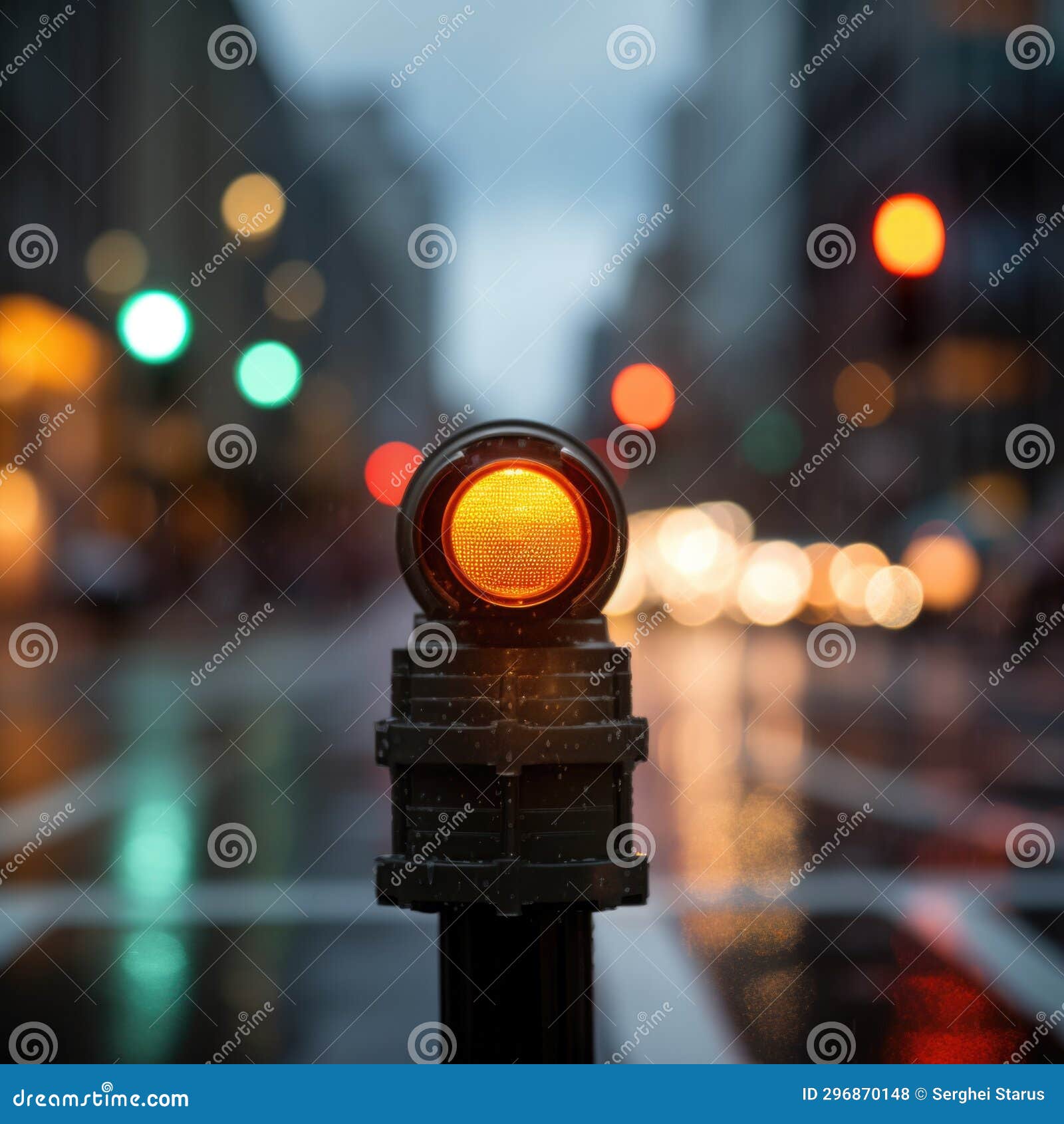 A Traffic Light on a Street Corner, AI Stock Photo - Image of abstract ...