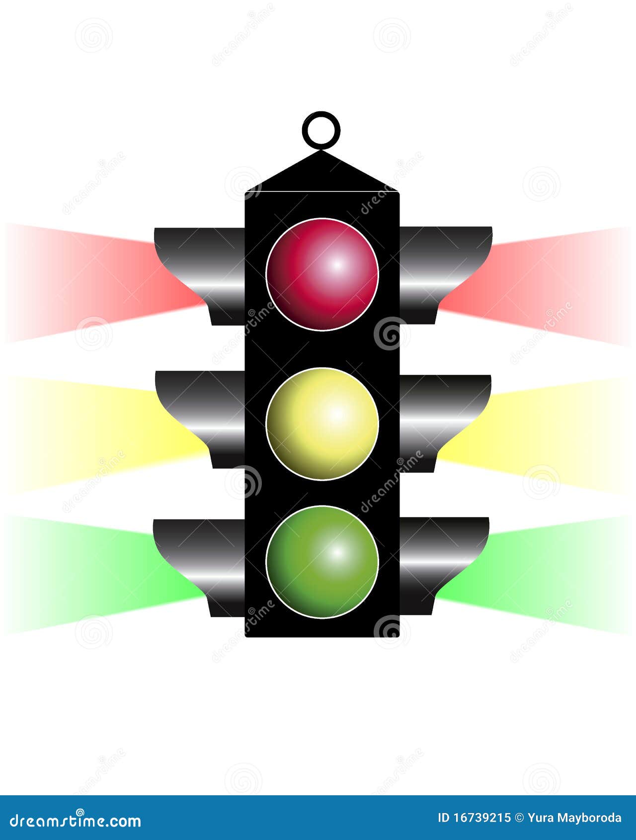 Traffic Light with Three Colors Stock Illustration - Illustration of ...