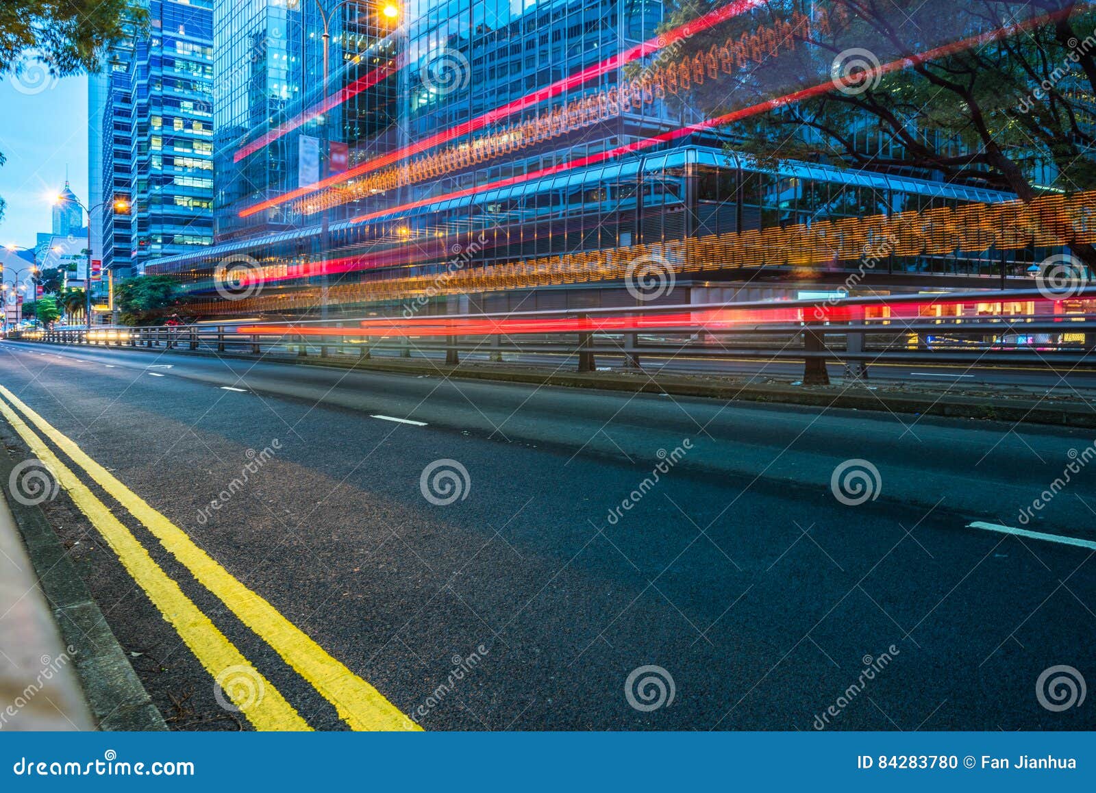 Traffic Light Trails in Downtown of Shenzhen Stock Photo - Image of ...