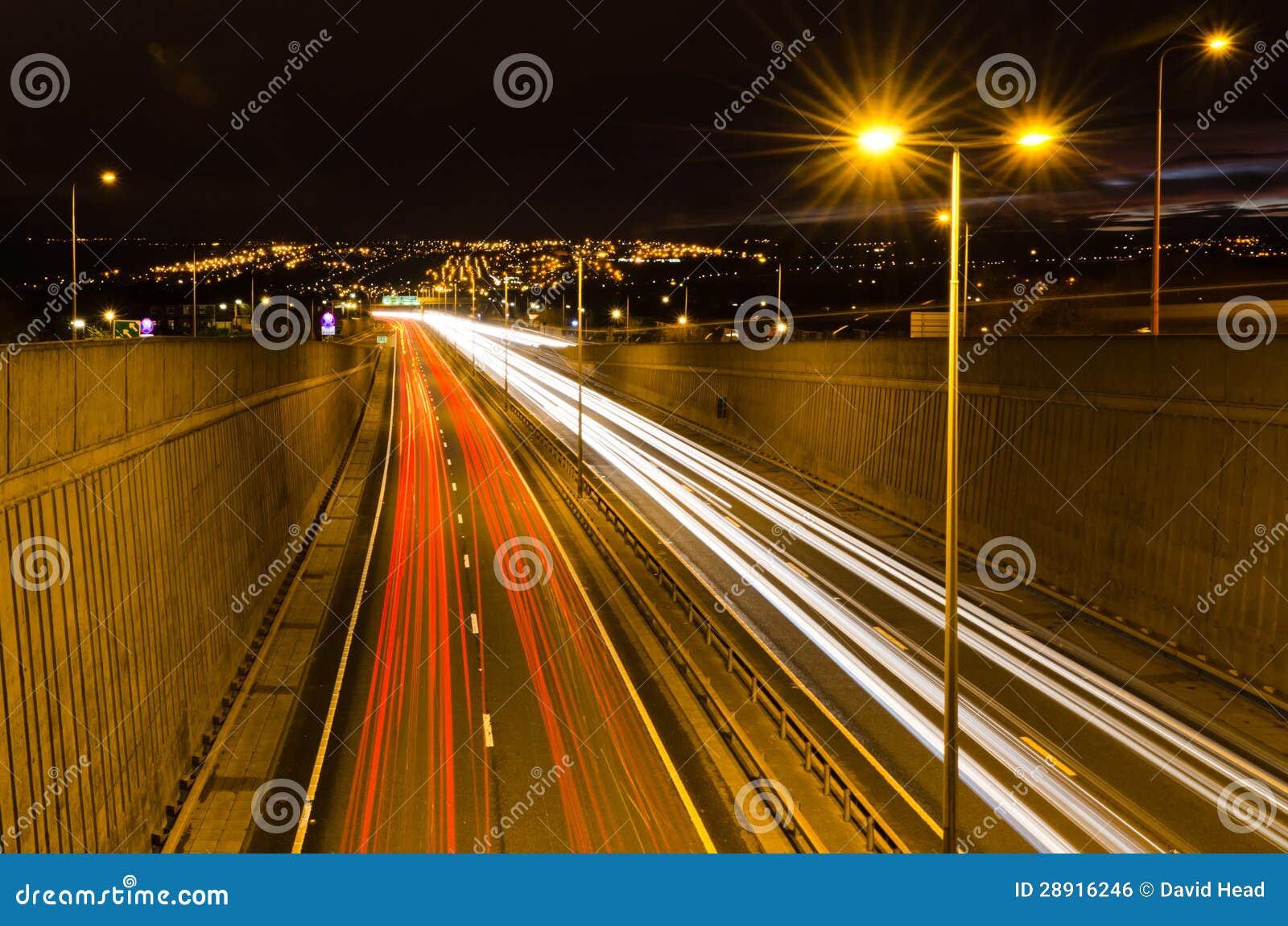 Traffic Light Trails on Newcastle Bypass Stock Photo - Image of urban ...