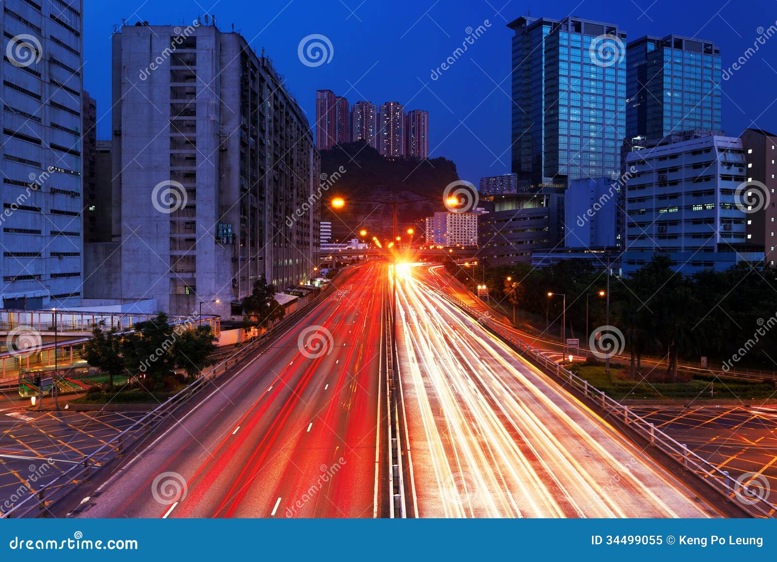 Traffic light trails stock image. Image of motion, highway - 34499055