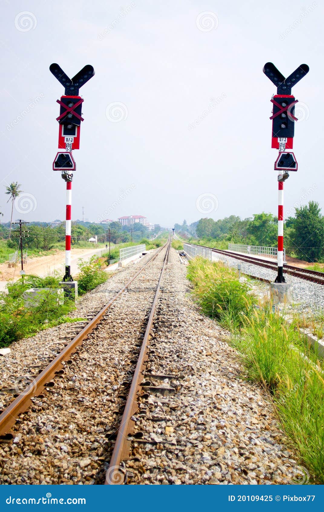 Traffic Light for Train and Railway Stock Image - Image of train ...