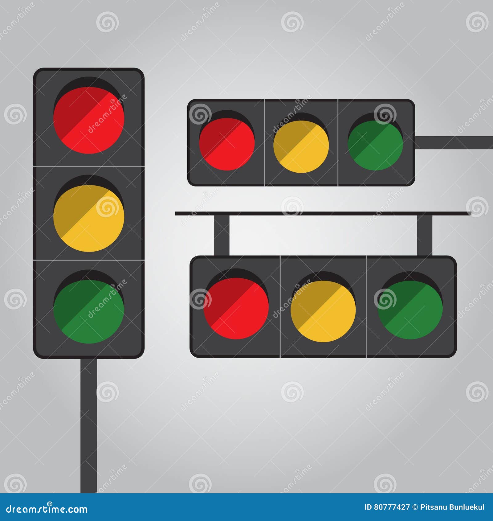 Traffic Light Vector Flat Design Stock Vector - Illustration of color ...