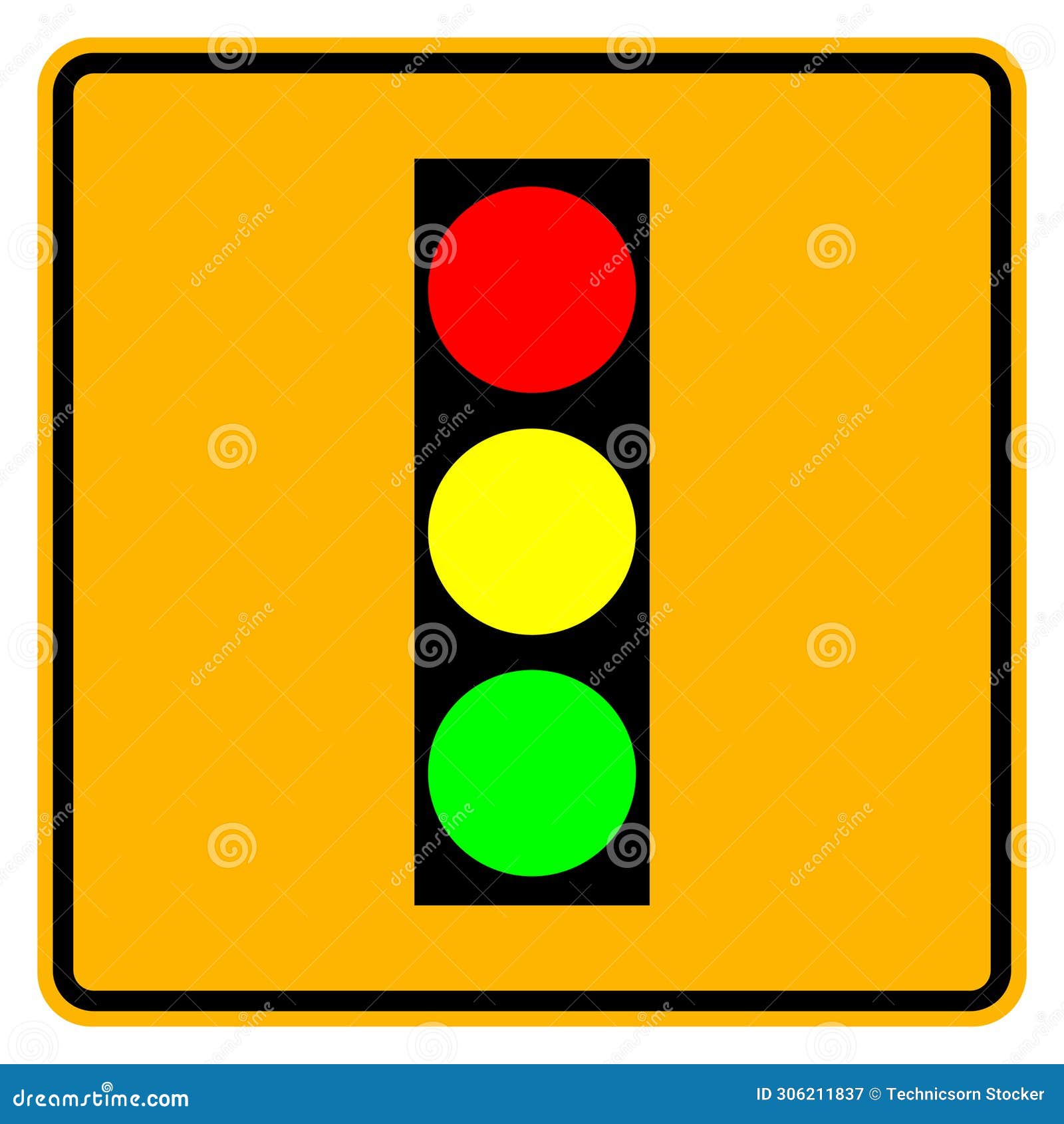 Traffic Light Warning Sign,Vector Illustration, Isolate on White ...
