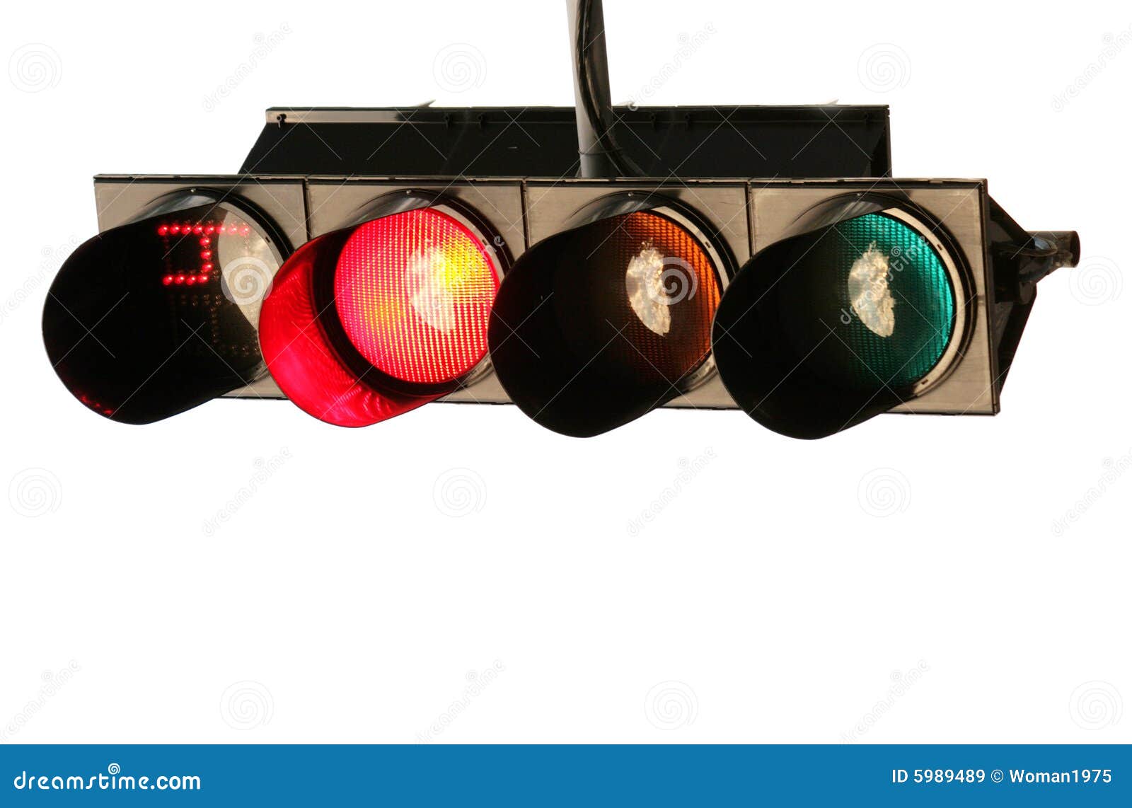 Traffic Light on a White Background Stock Image - Image of crossroad ...