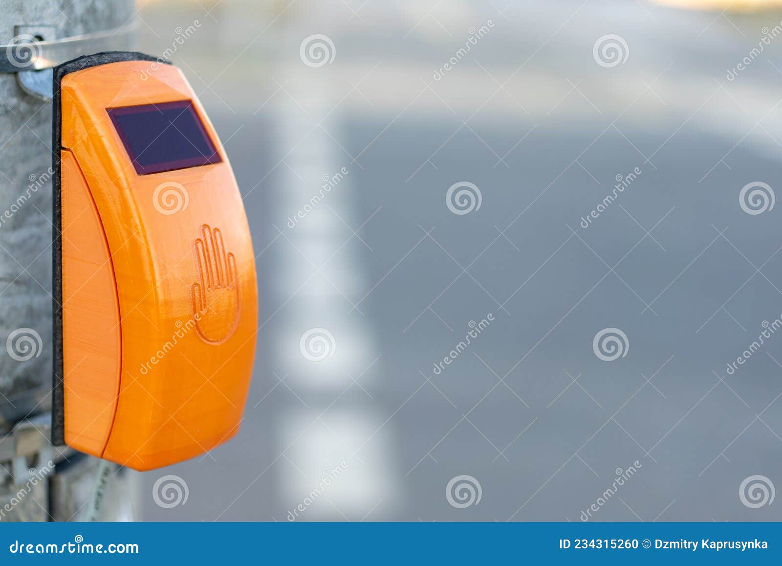 Traffic Light with Yellow Button for People Stock Photo - Image of ...