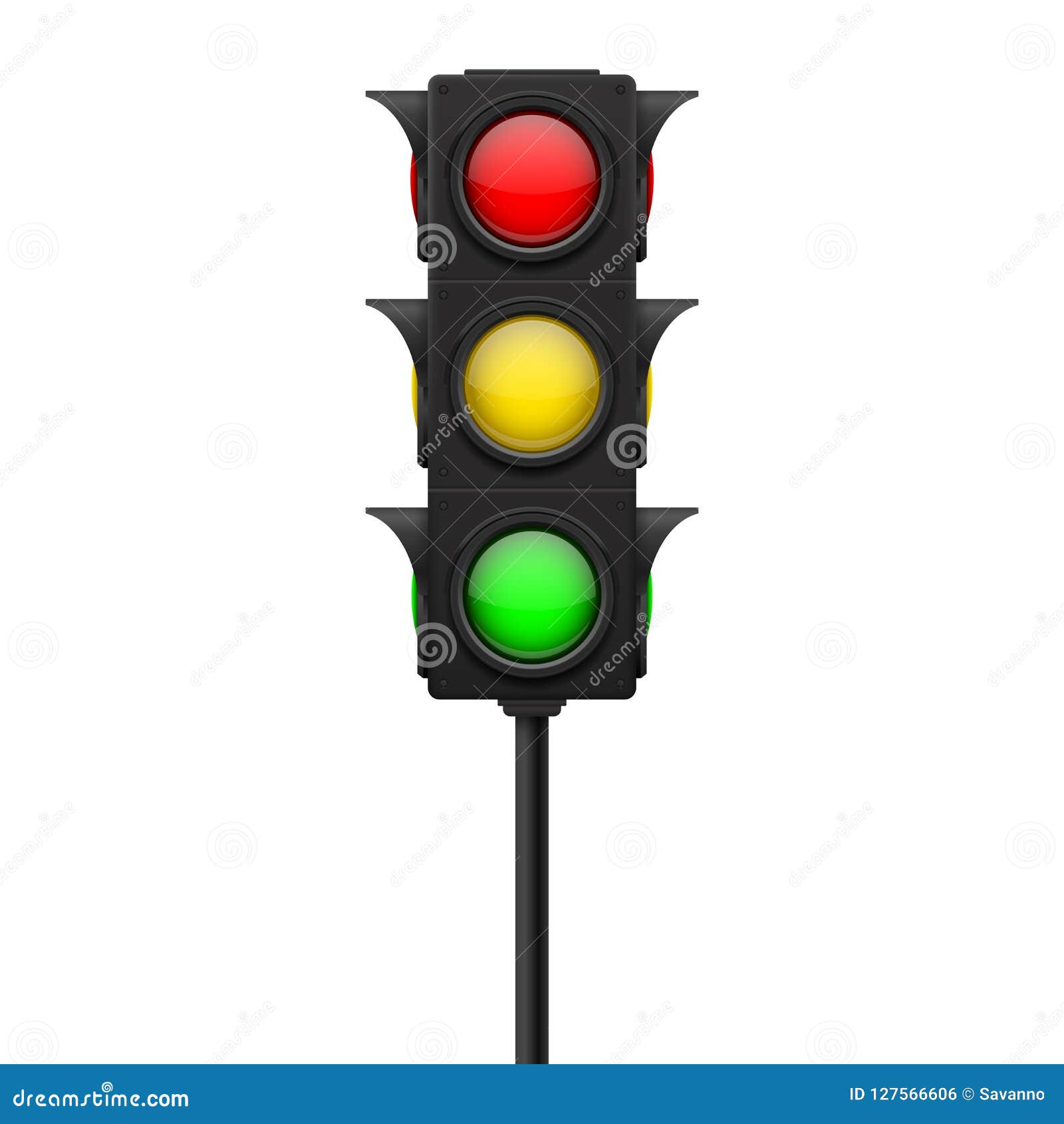 Traffic Lights. with All Lamps on Stock Vector - Illustration of safety ...
