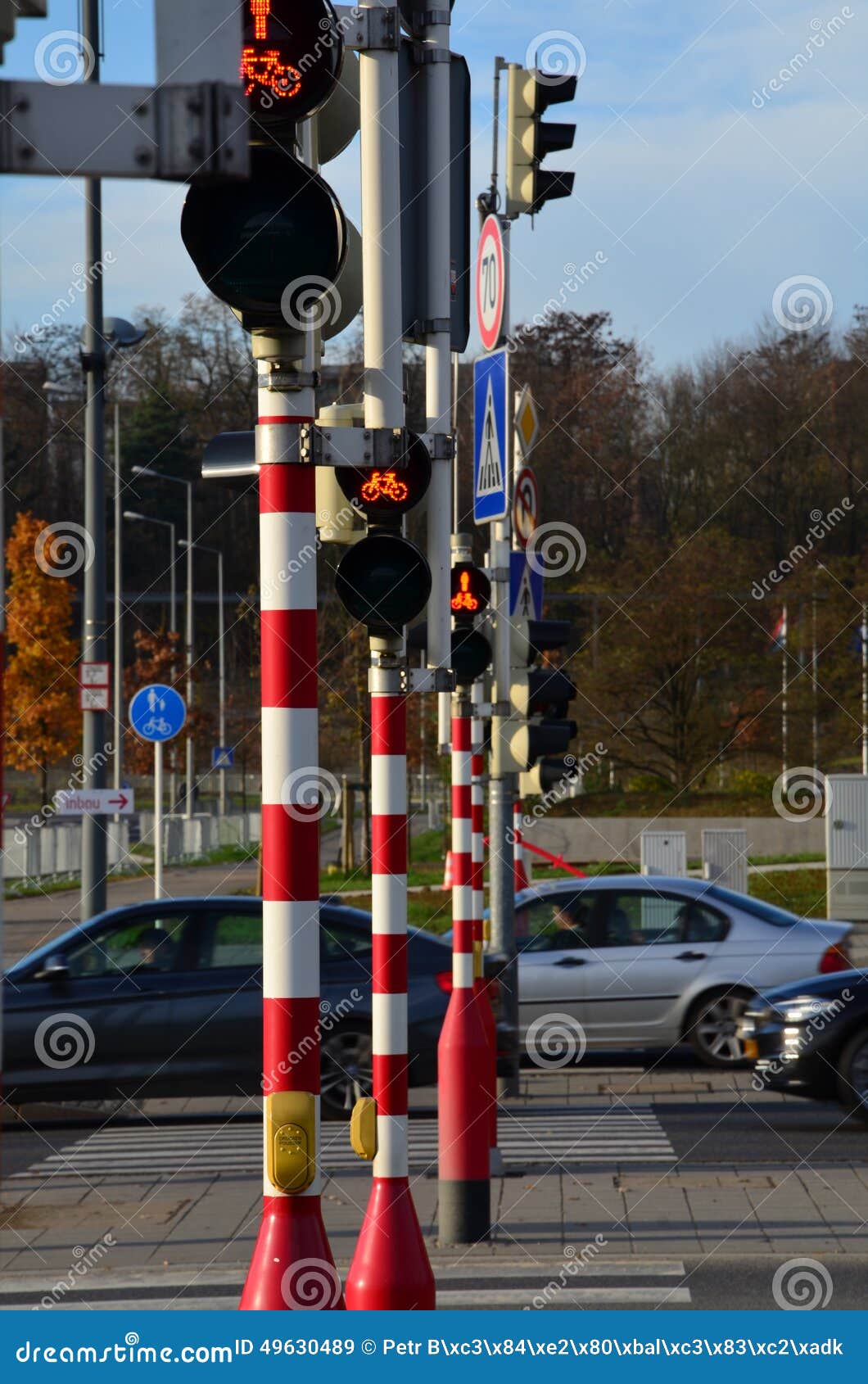 Traffic Lights Behind on Zebra Crossing Stock Image - Image of cars ...